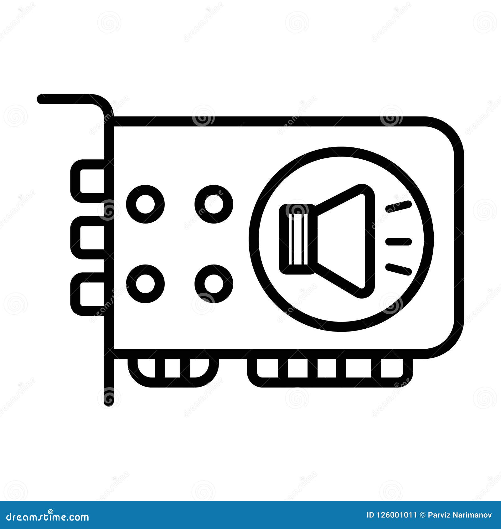 Sound Card Showing Input And Output Jacks Icon Cartoon Vector ...