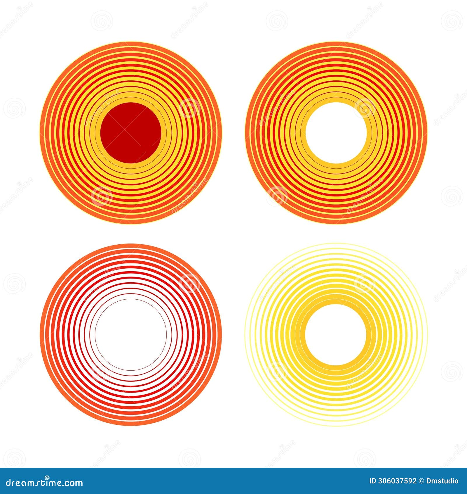 Vector Concentric Circles. Sun Rays. Hot Sun Illustration Stock Vector ...
