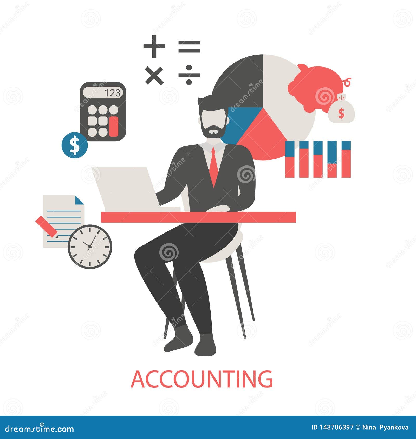 Vector Concept of Accounting Stock Vector - Illustration of money ...