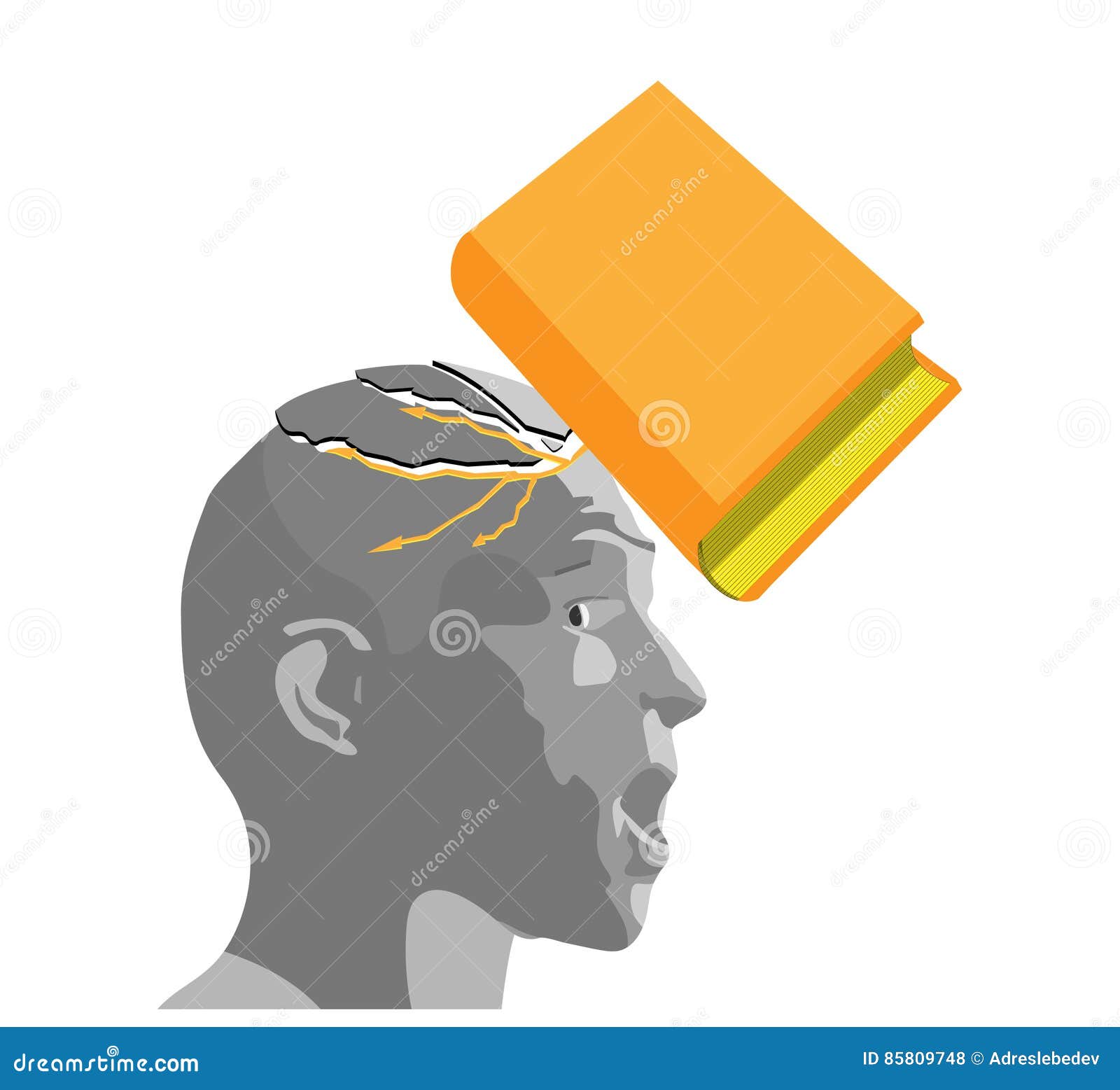 Vector Concept of a Book Blowing Up a Brain Stock Vector - Illustration ...