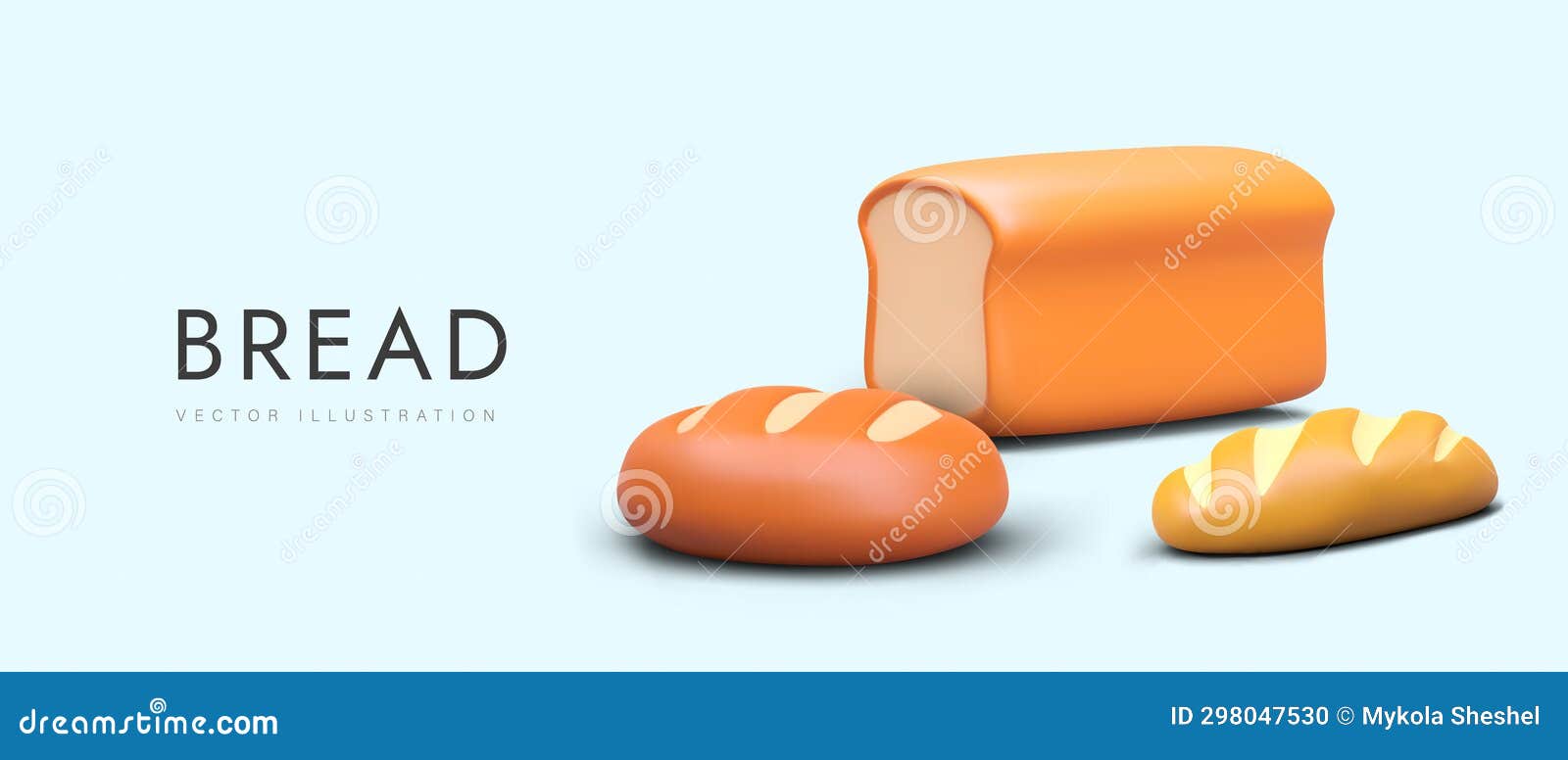 Vector Concept of Bread. Bread Loafs of Different Shapes and ...