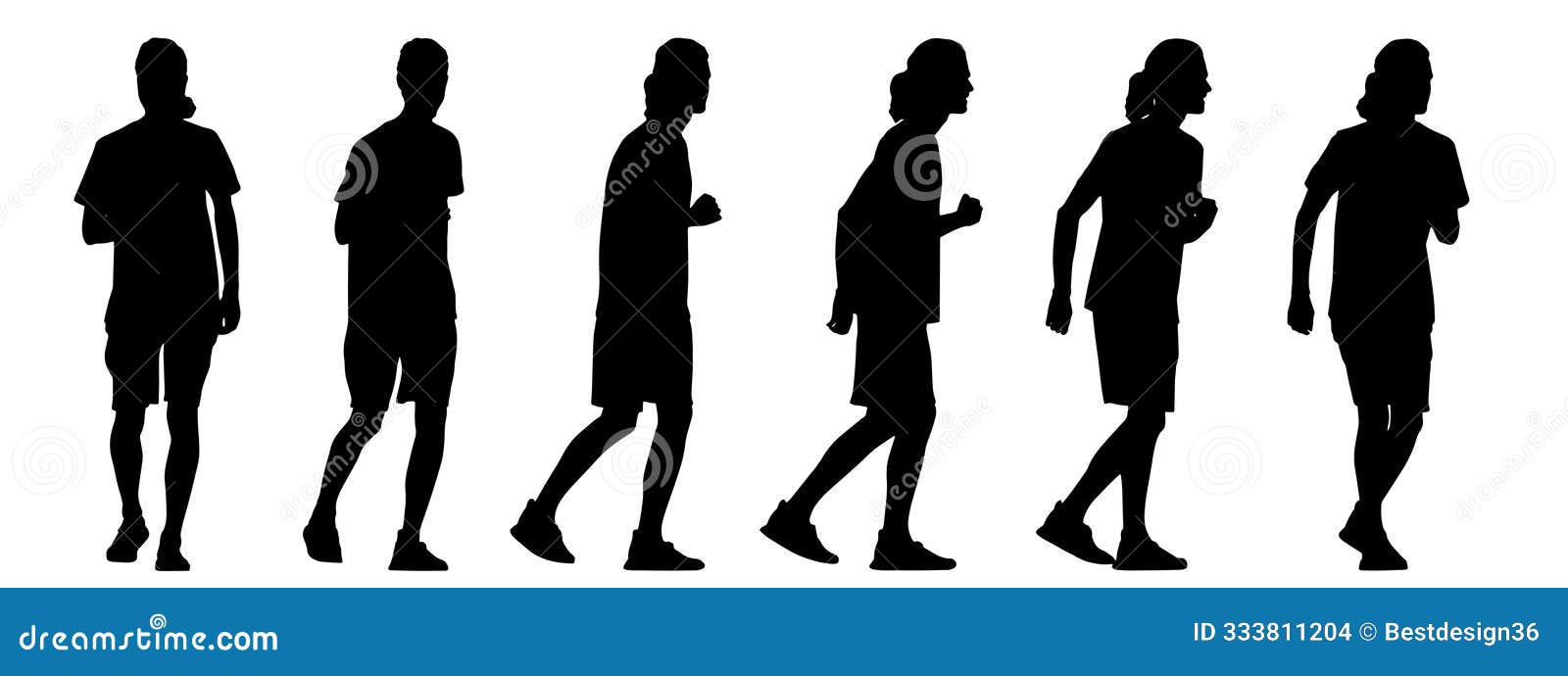 Vector Concept Conceptual Black Silhouette of a Man Running from ...