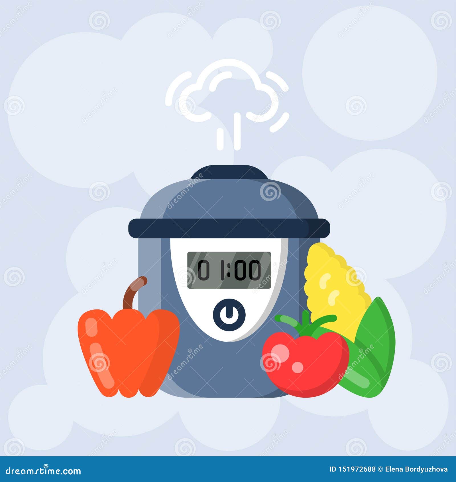 Vector Concept of Cooking in a Slow Cooker Stock Vector - Illustration ...