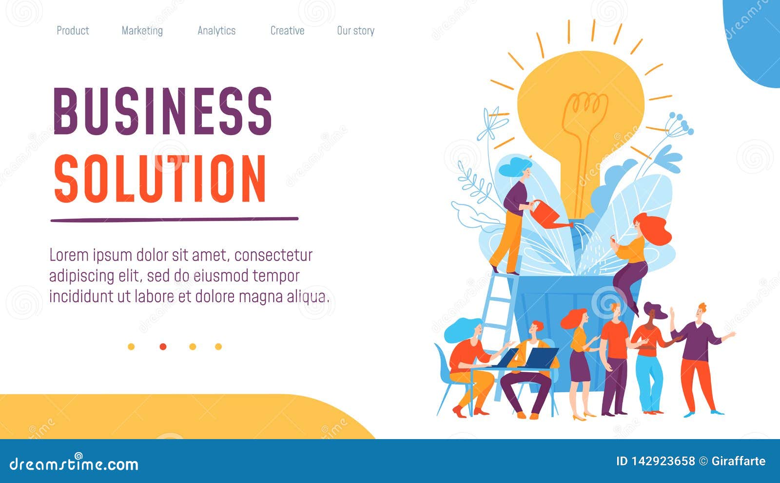 Vector Business Solution Concept Creative Illustration with People ...