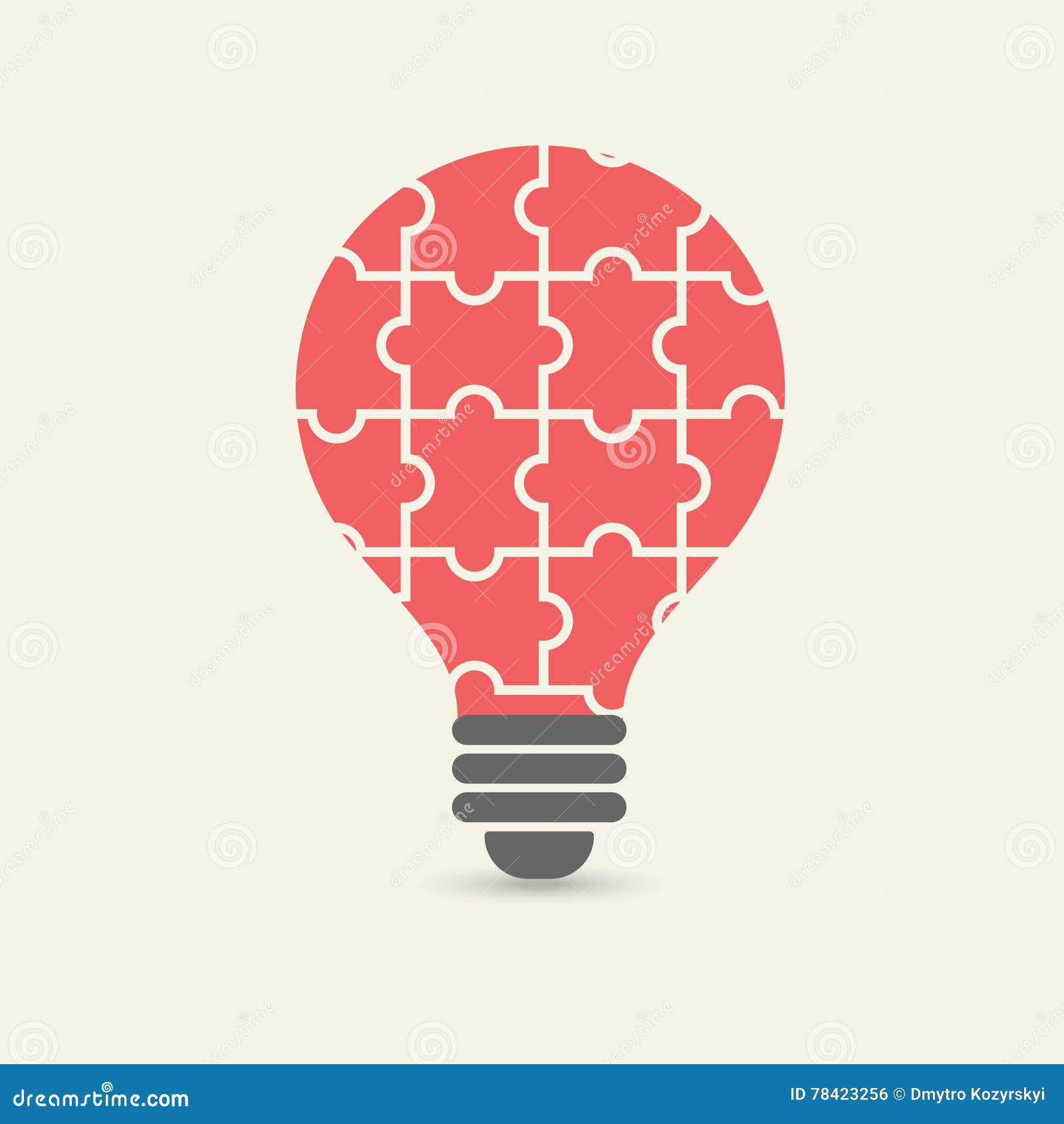 Vector Concept Of Creative Teamwork With Light Bulb Puzzle ...