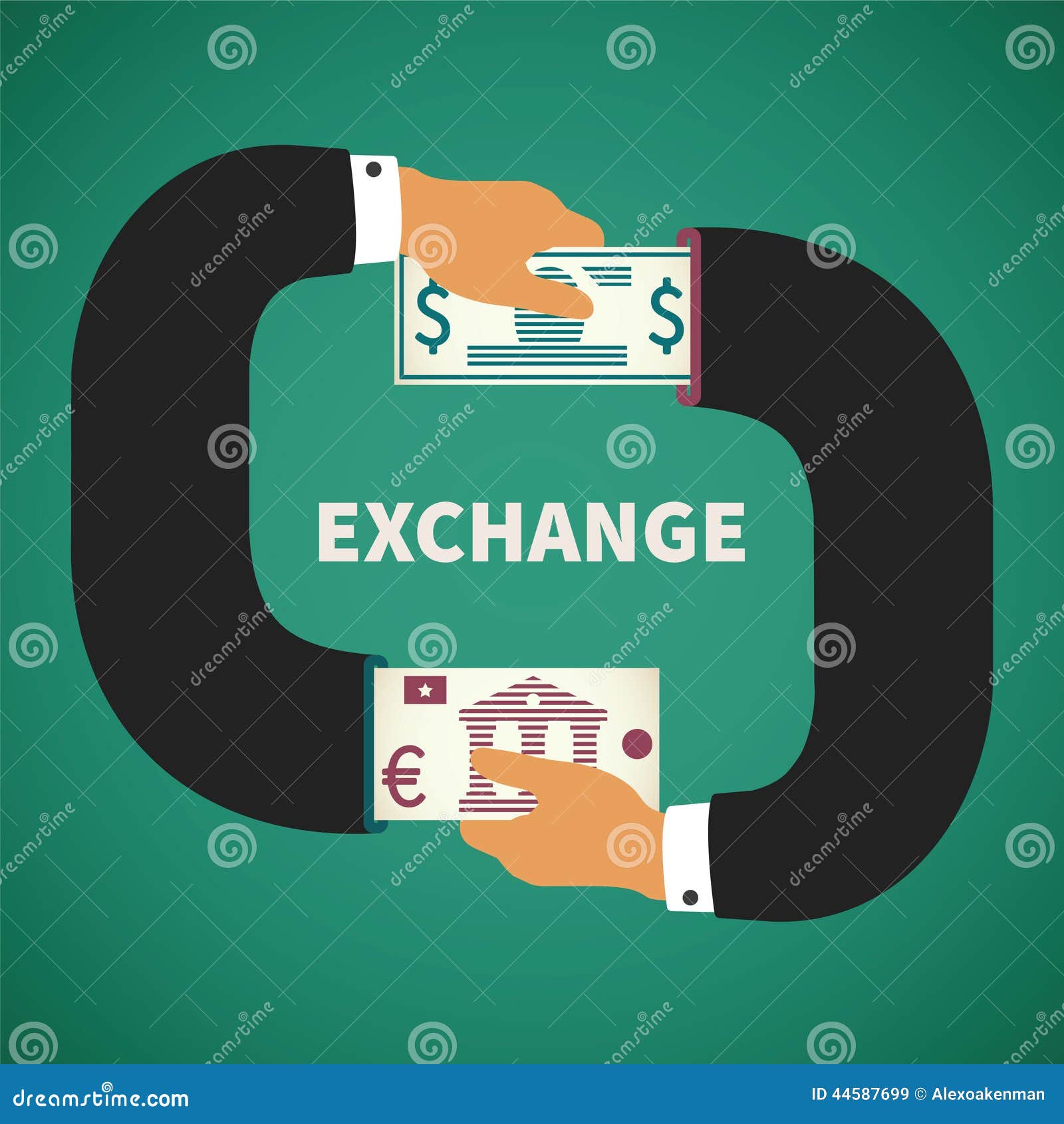 Vector Concept of Currency Exchange Process Stock Vector - Illustration ...