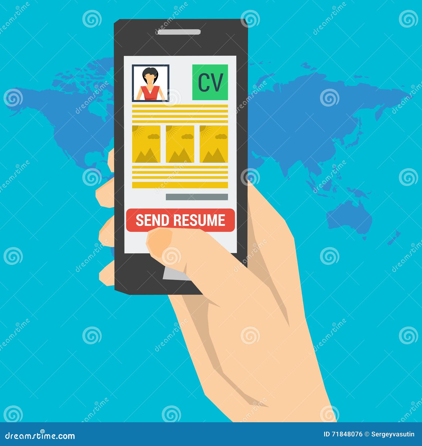 Vector concept CV resume stock vector. Illustration of icon - 71848076