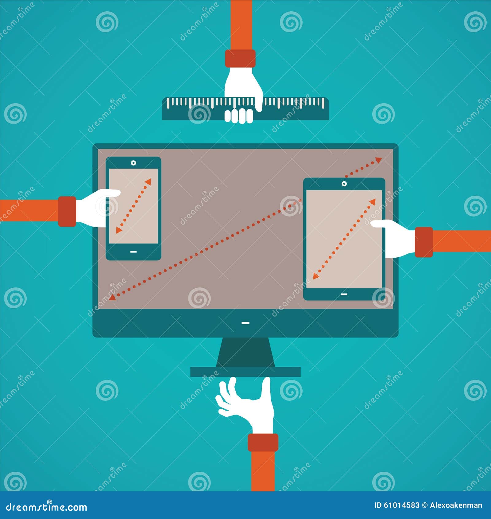 Vector Concept of Different Gadget Screen Size Compatibility in Flat ...