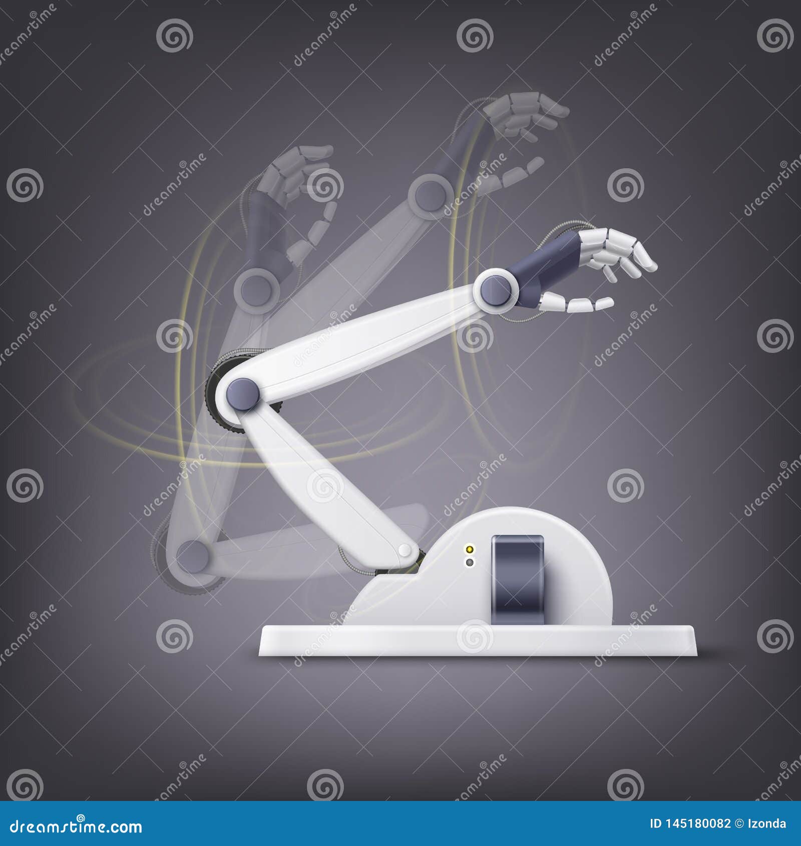 Vector Concept of Fictional Anthropomorphic Robotic Hand Isolated on ...