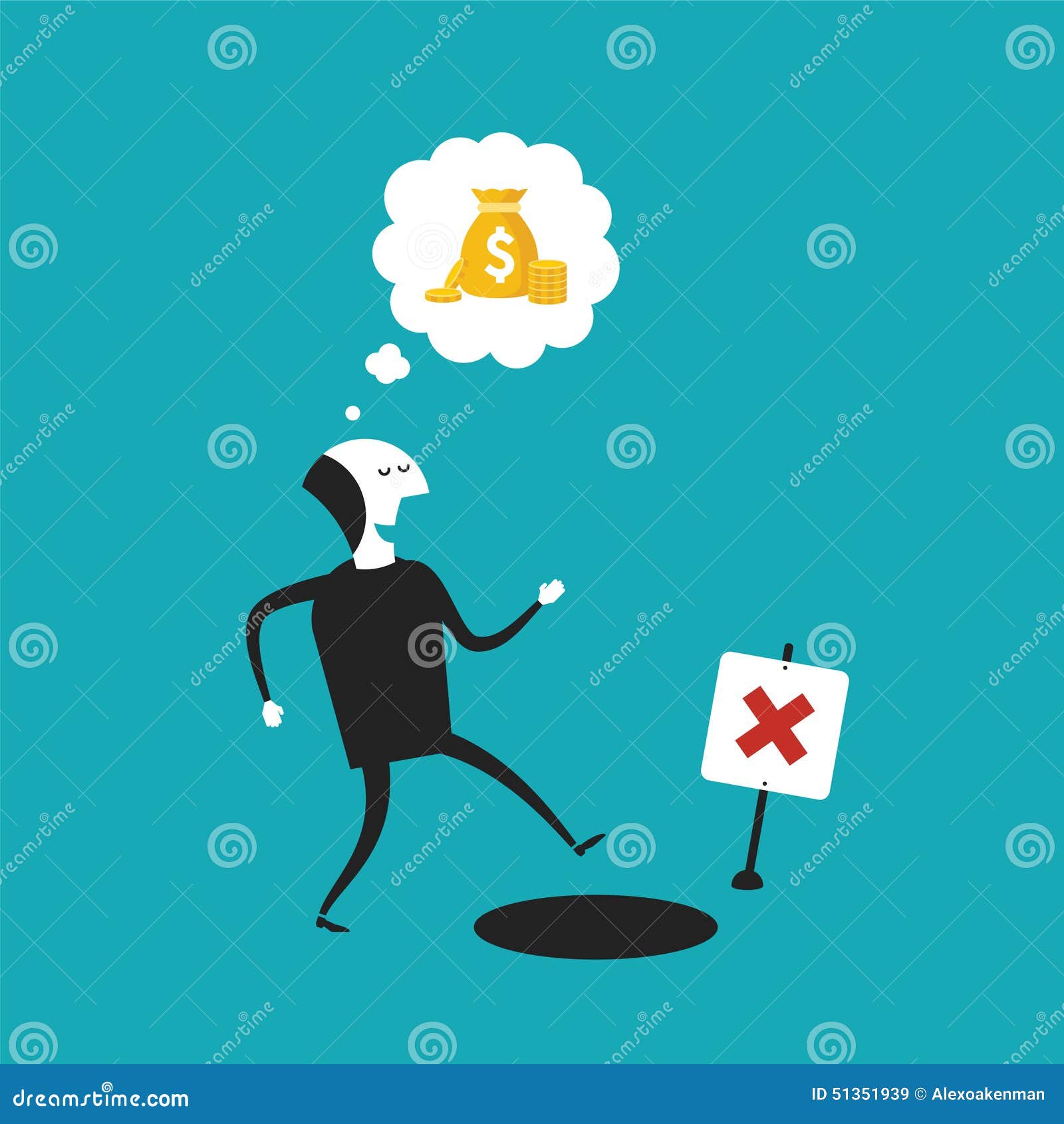 Vector Concept of Financial Trap in Flat Cartoon Style Stock Vector ...