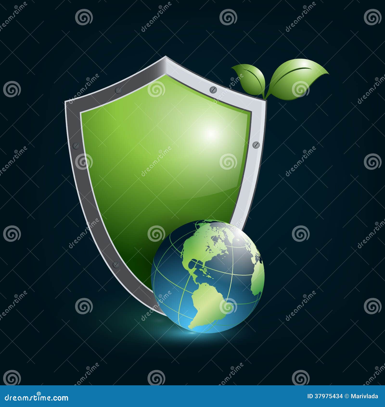 Vector Concept with Globe and Shield Stock Vector - Illustration of ...