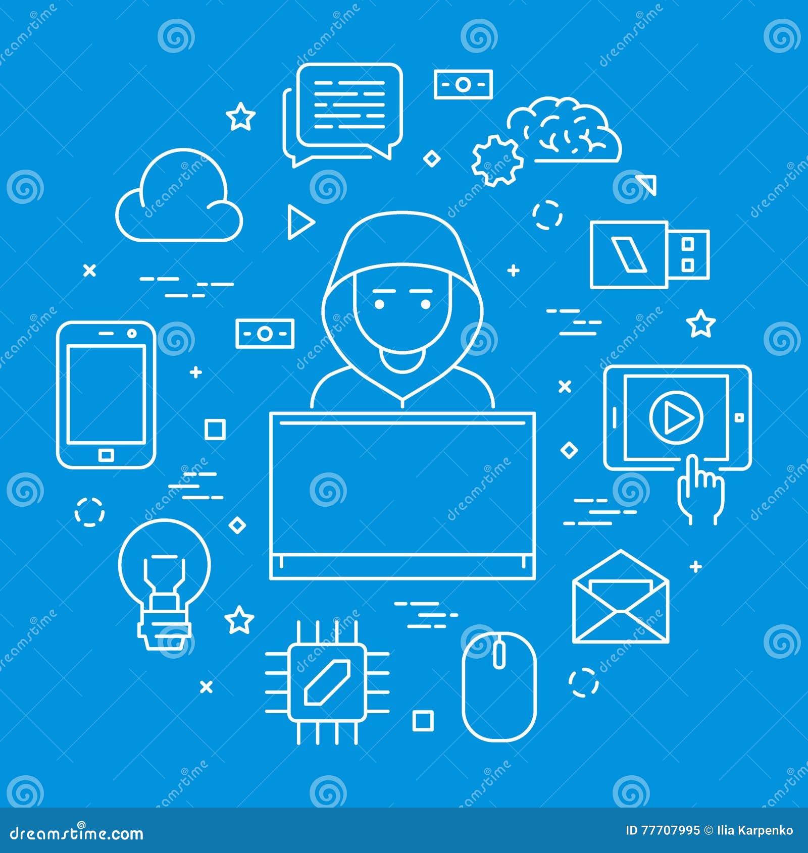 Vector Concept of Hacking and Programming. Stock Illustration ...