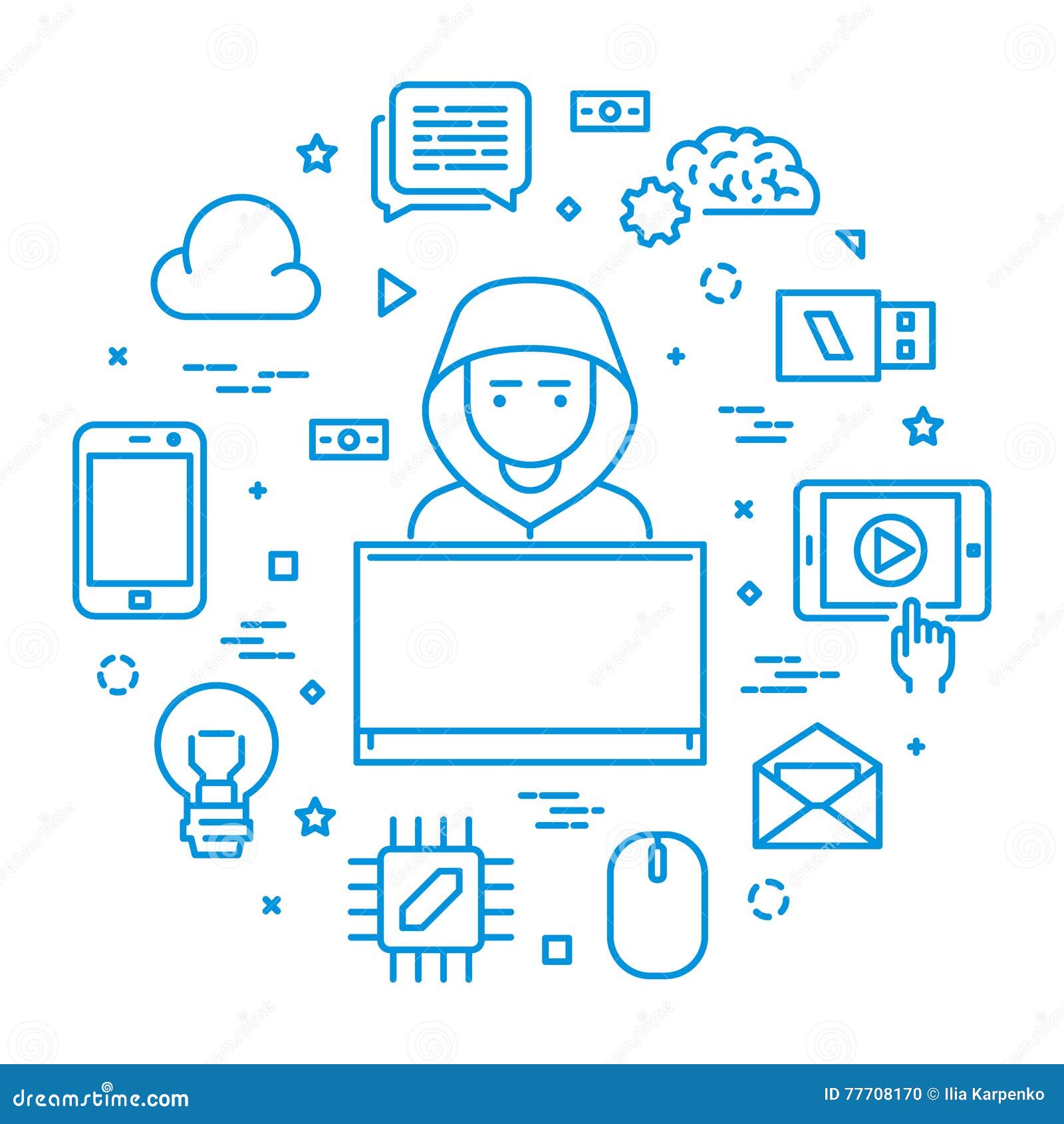 Vector Concept Of Hacking And Programming Stock Illustration 0864