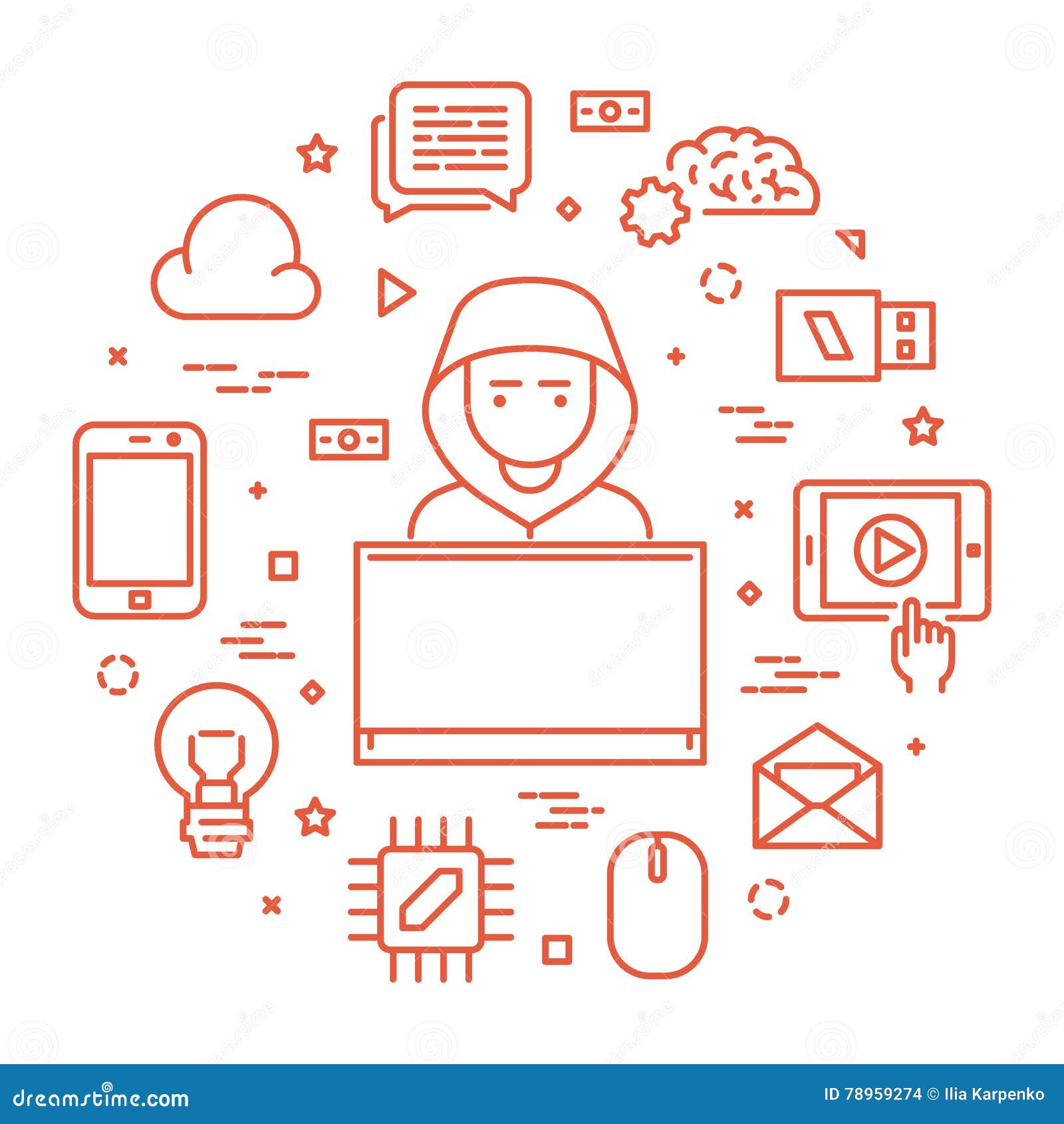 Vector Concept of Hacking and Programming. Stock Illustration ...