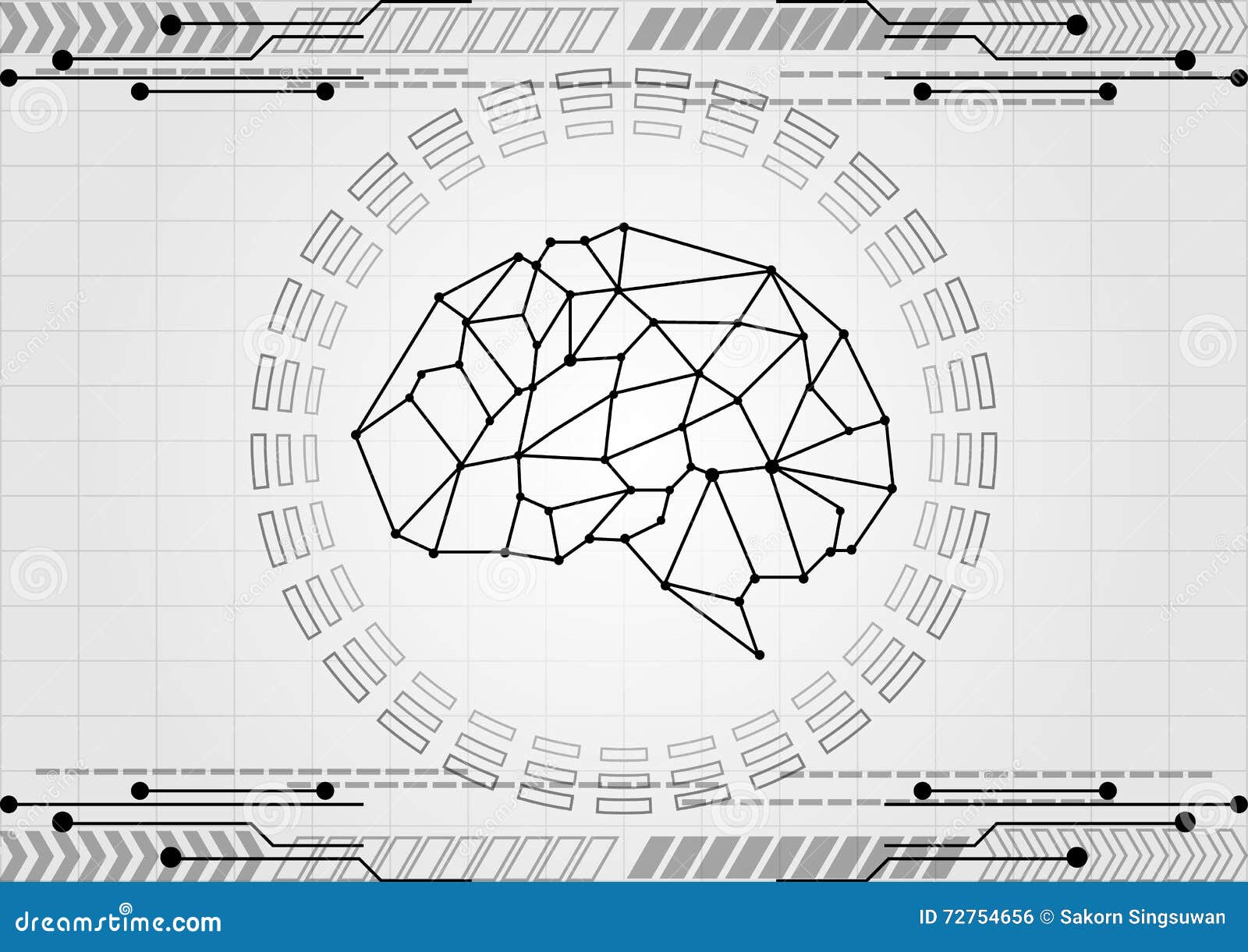 Vector Concept of the Human Brain Technology. Vector Illustration Stock ...