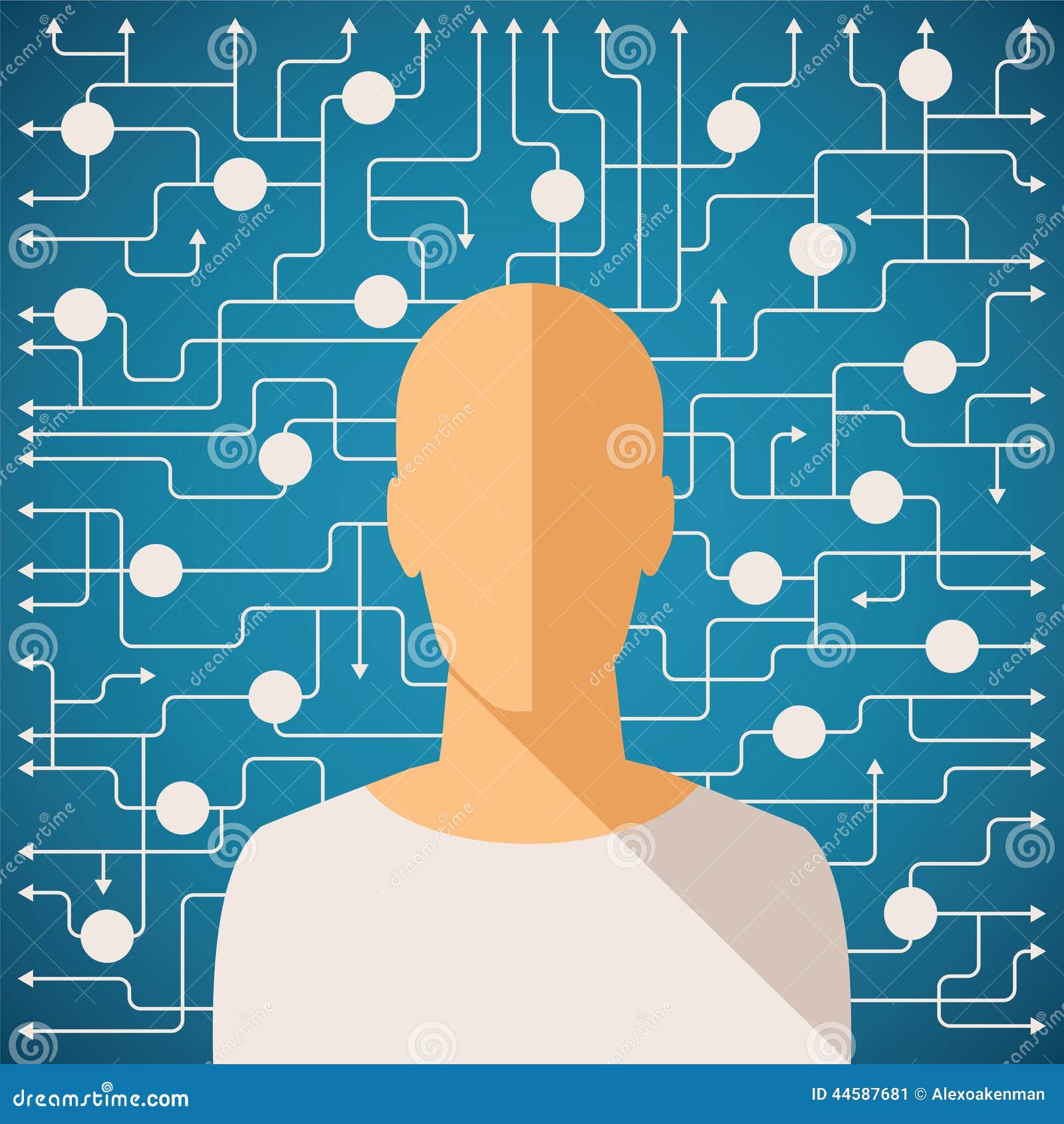 Vector Concept of Human Difficult Decision Making Process Stock Vector ...