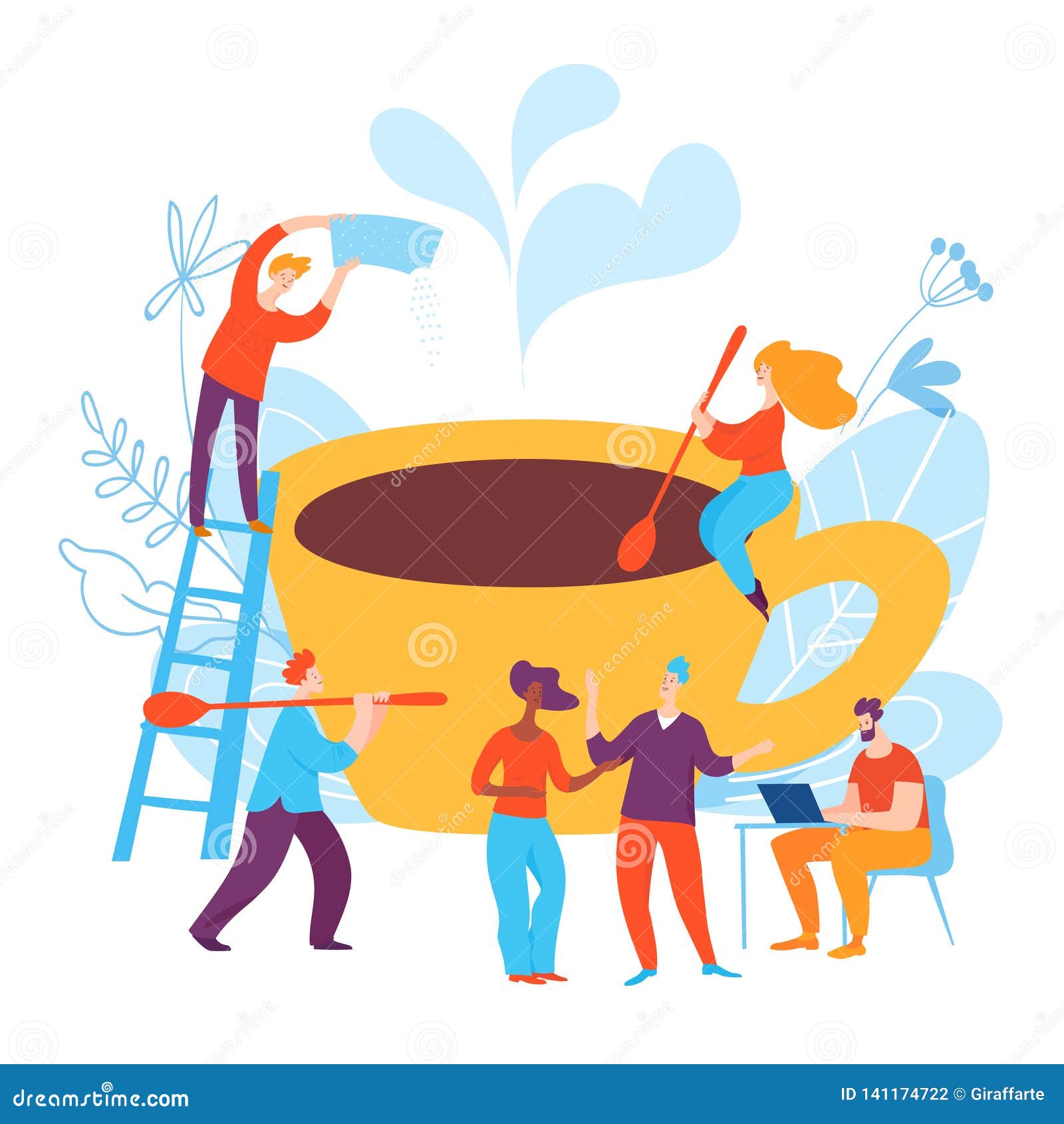 Vector Concept Illustration with Coffee Making Process Stock Vector ...