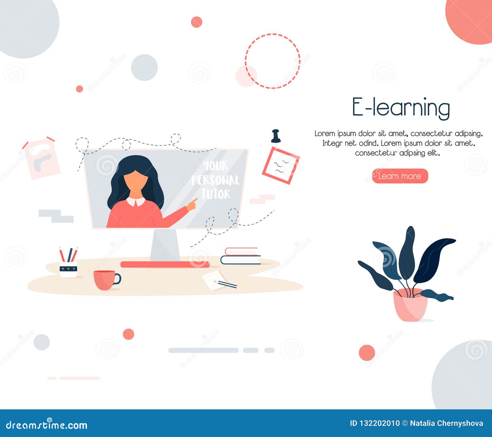 Vector Concept Illustration for E-learning Stock Vector - Illustration ...