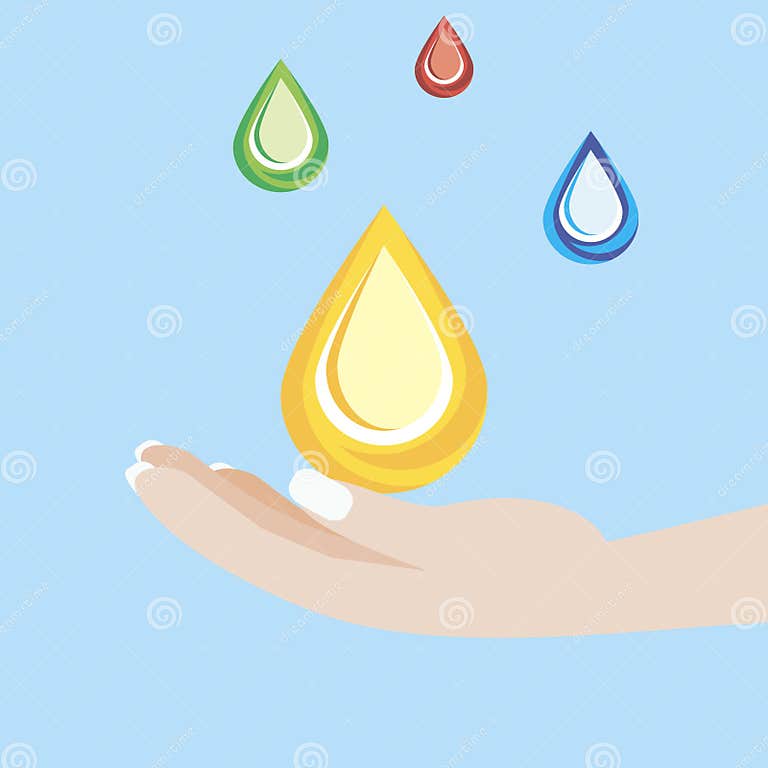 Vector Concept Illustration Of Hands Holding Water Drop Stock Vector
