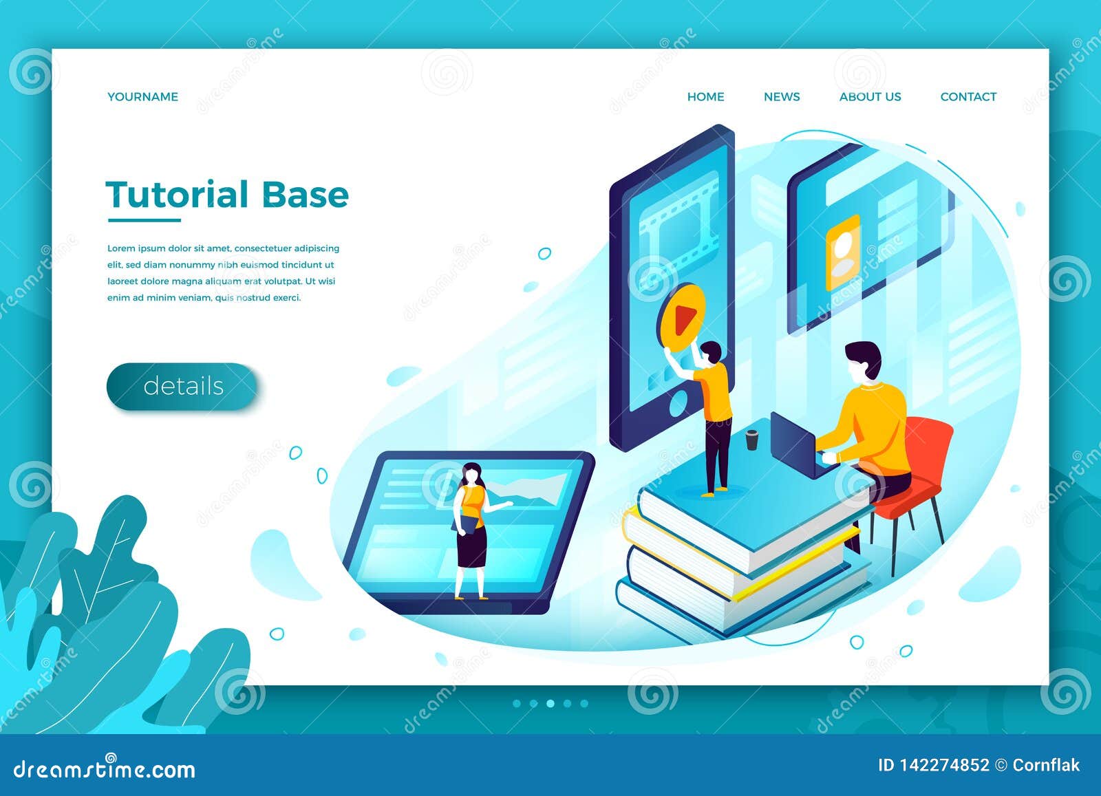 Vector - Online Tutorial School, Learning Process Stock Vector ...