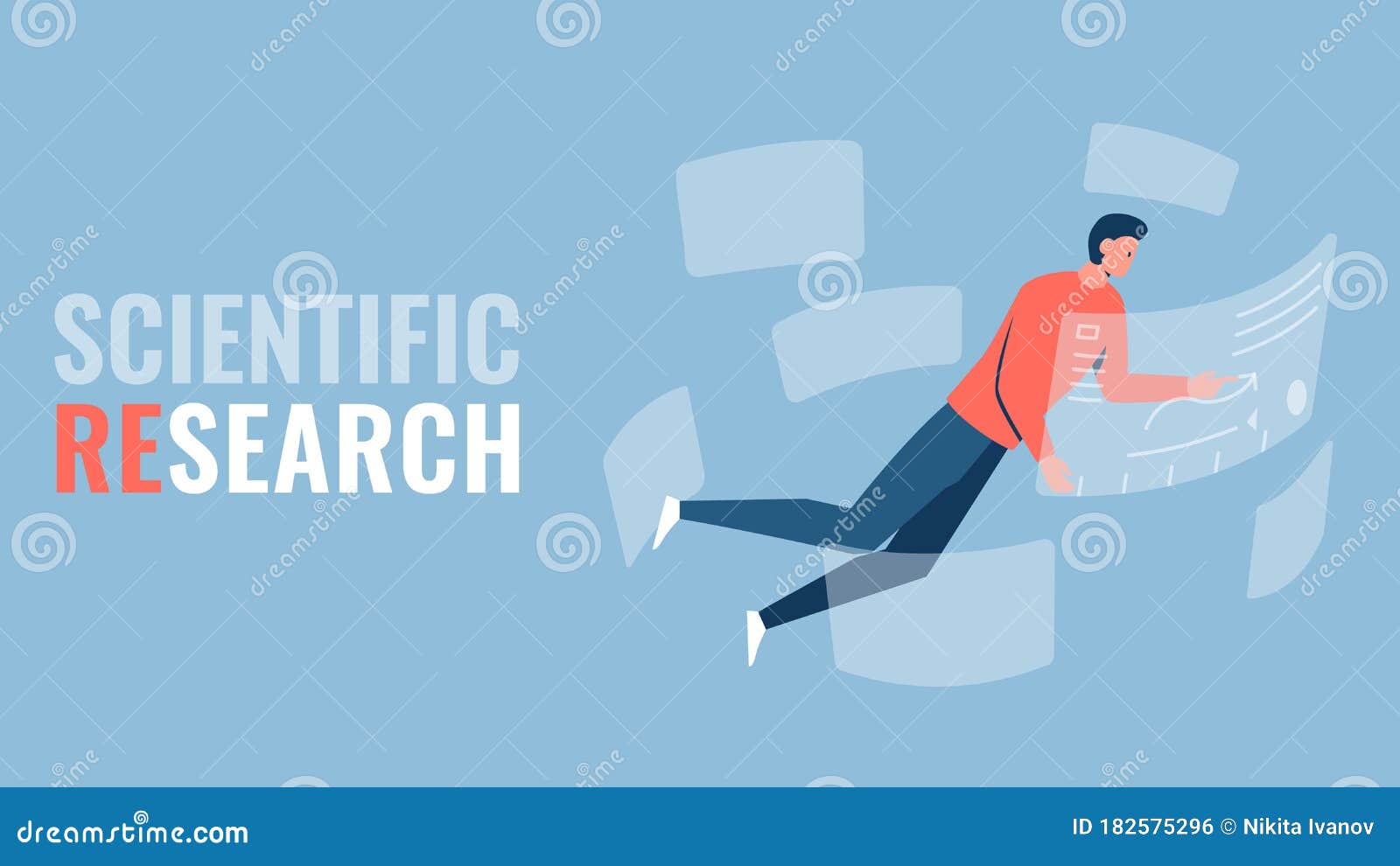 Vector Concept Illustration of a Person Conducting Scientific Research ...