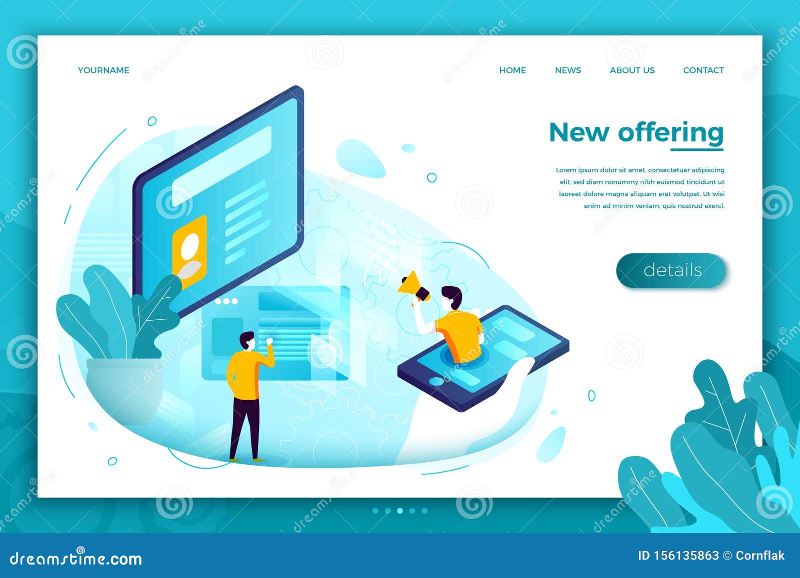 Vector Social Network Advertisement Work Process Stock Vector ...