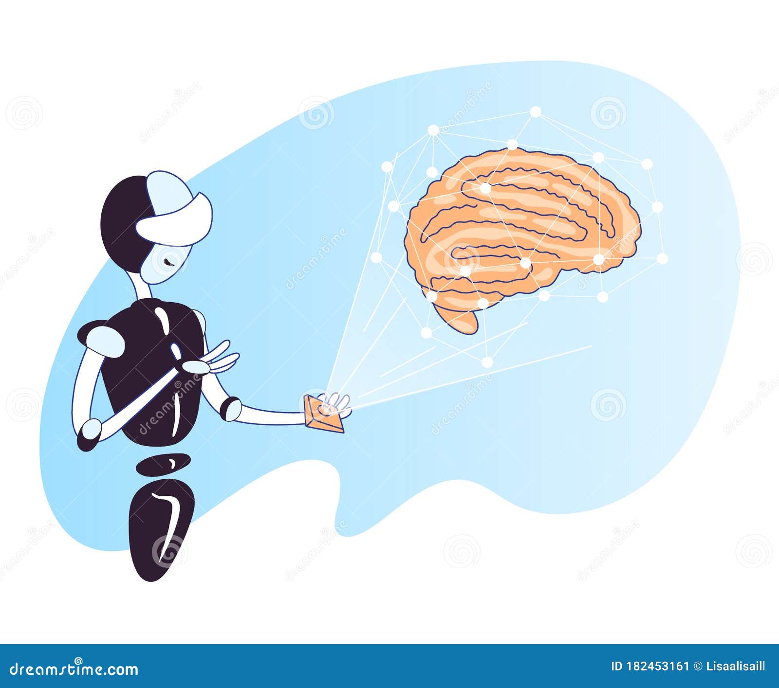 Innovative Brain Technology, An Active Human Brain On A Dark Background ...