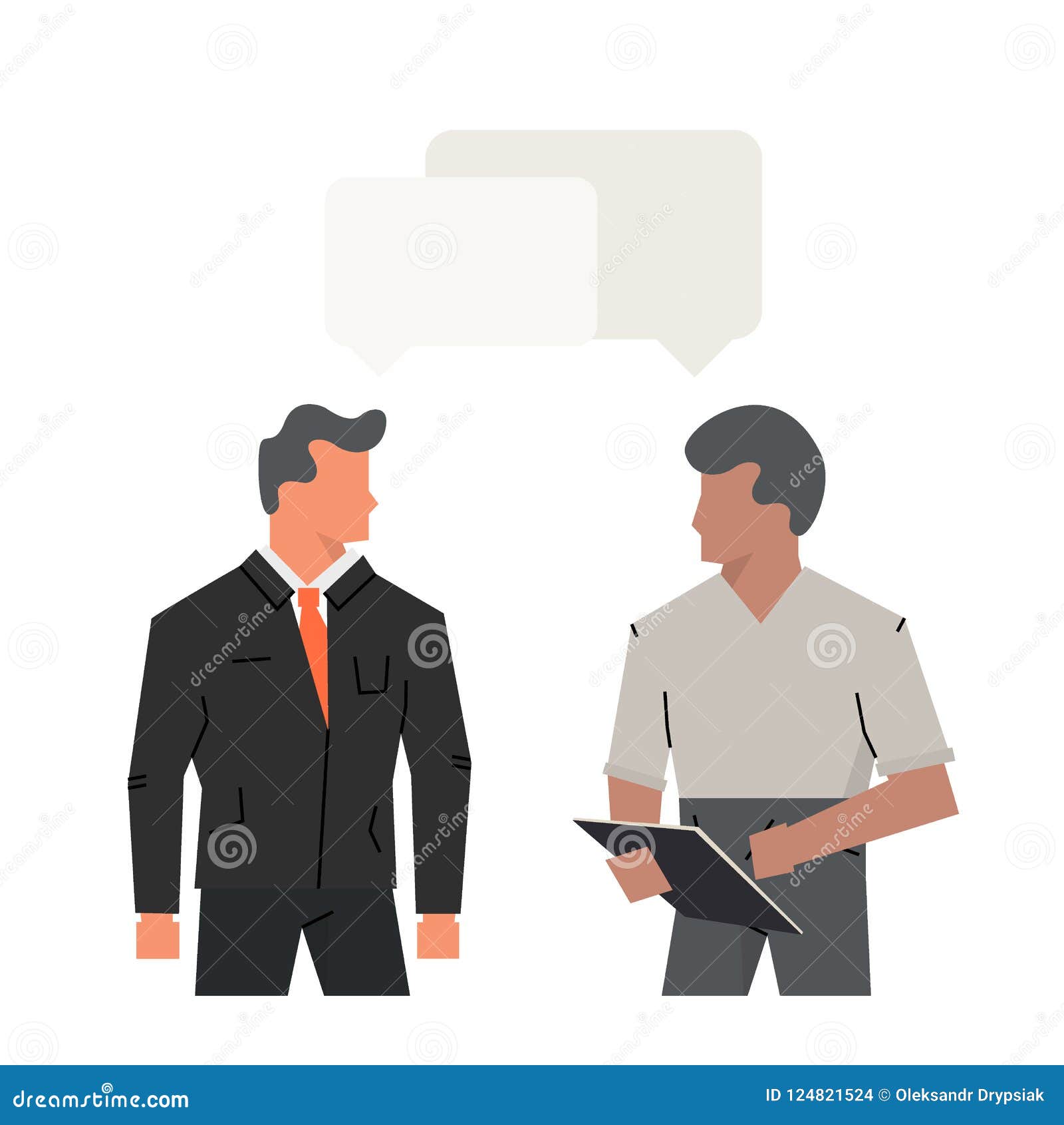 Vector Concept Interviews by Candidate, Dialogue of Office Men. Job ...