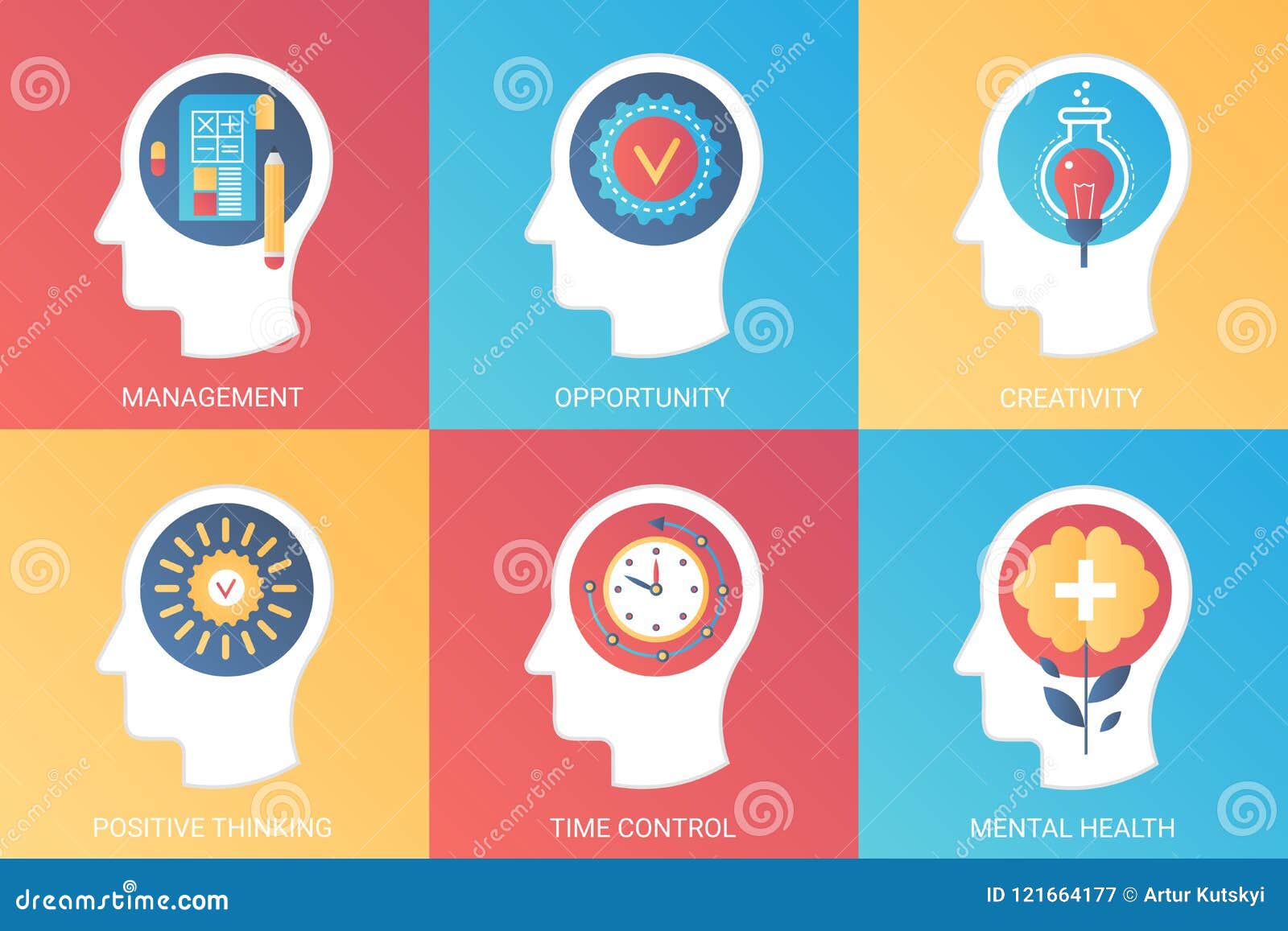 Vector Concept Management, Opportunity, Creativity, Positive Thinking ...