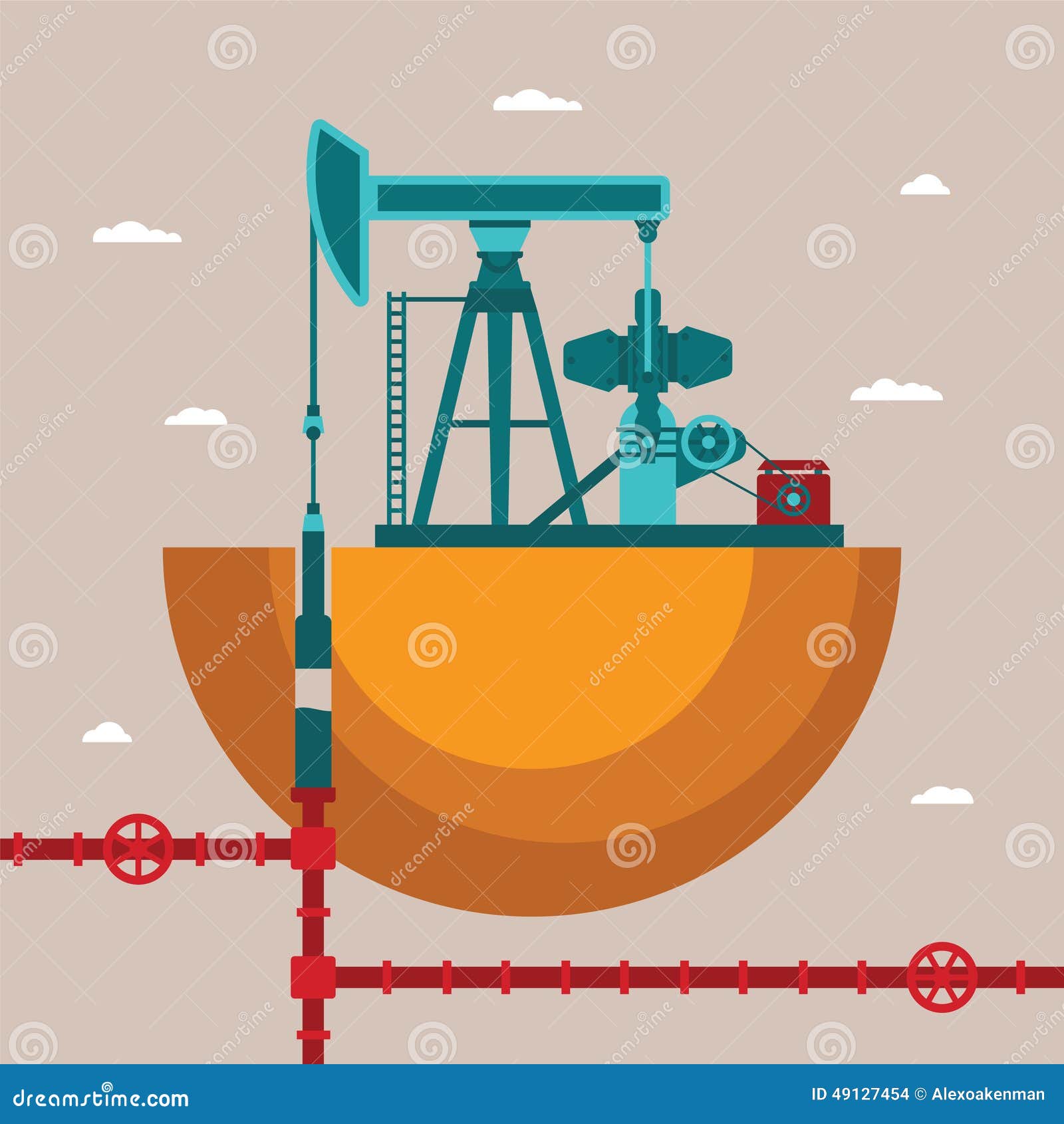 Vector concept of oil well stock vector. Illustration of production ...