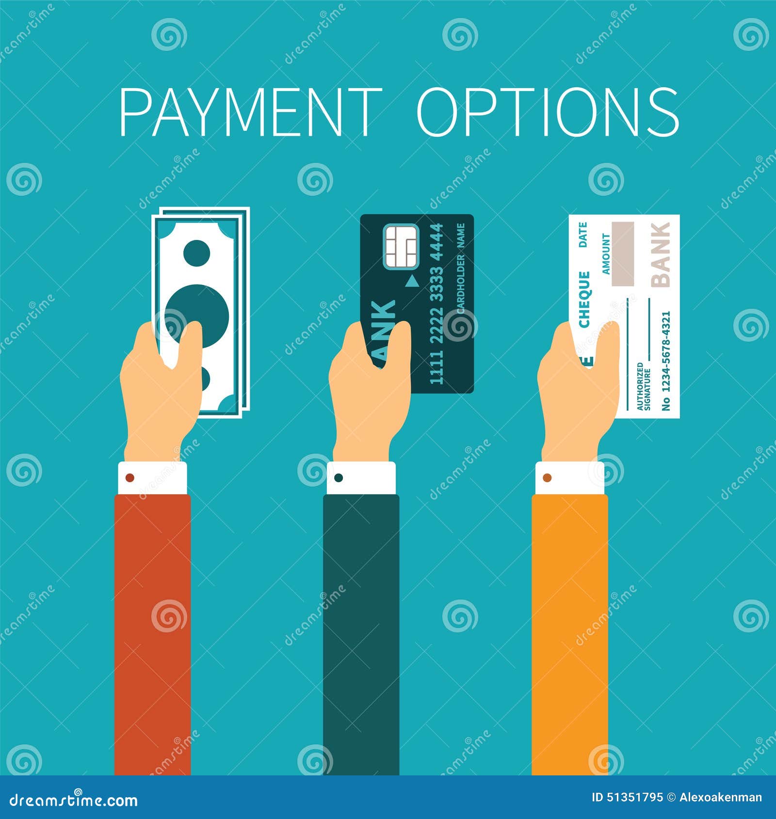 Vector Concept of Payment Options in Flat Style Stock Vector ...