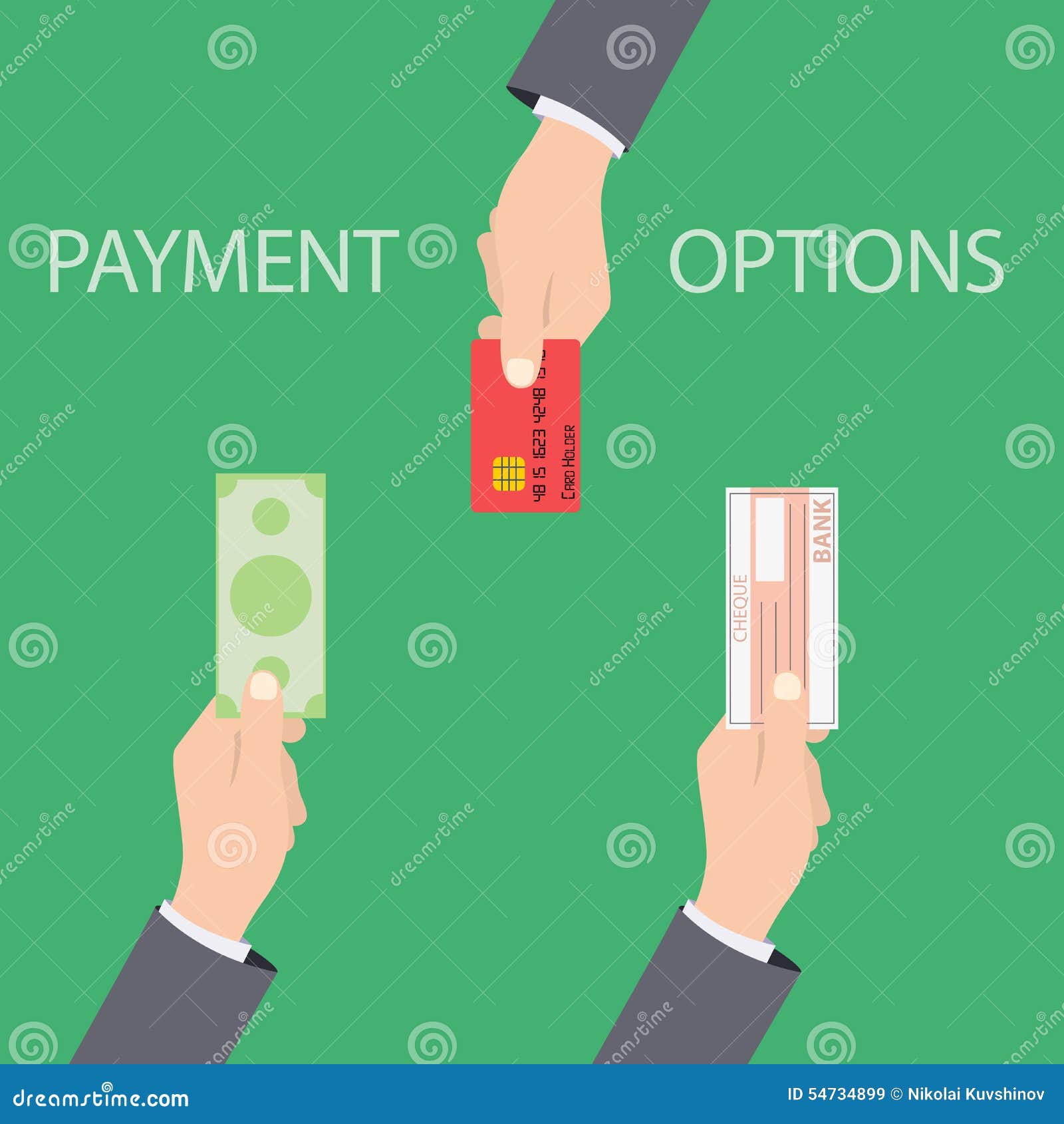 Vector Concept of Payment Options in Flat Style Stock Vector ...