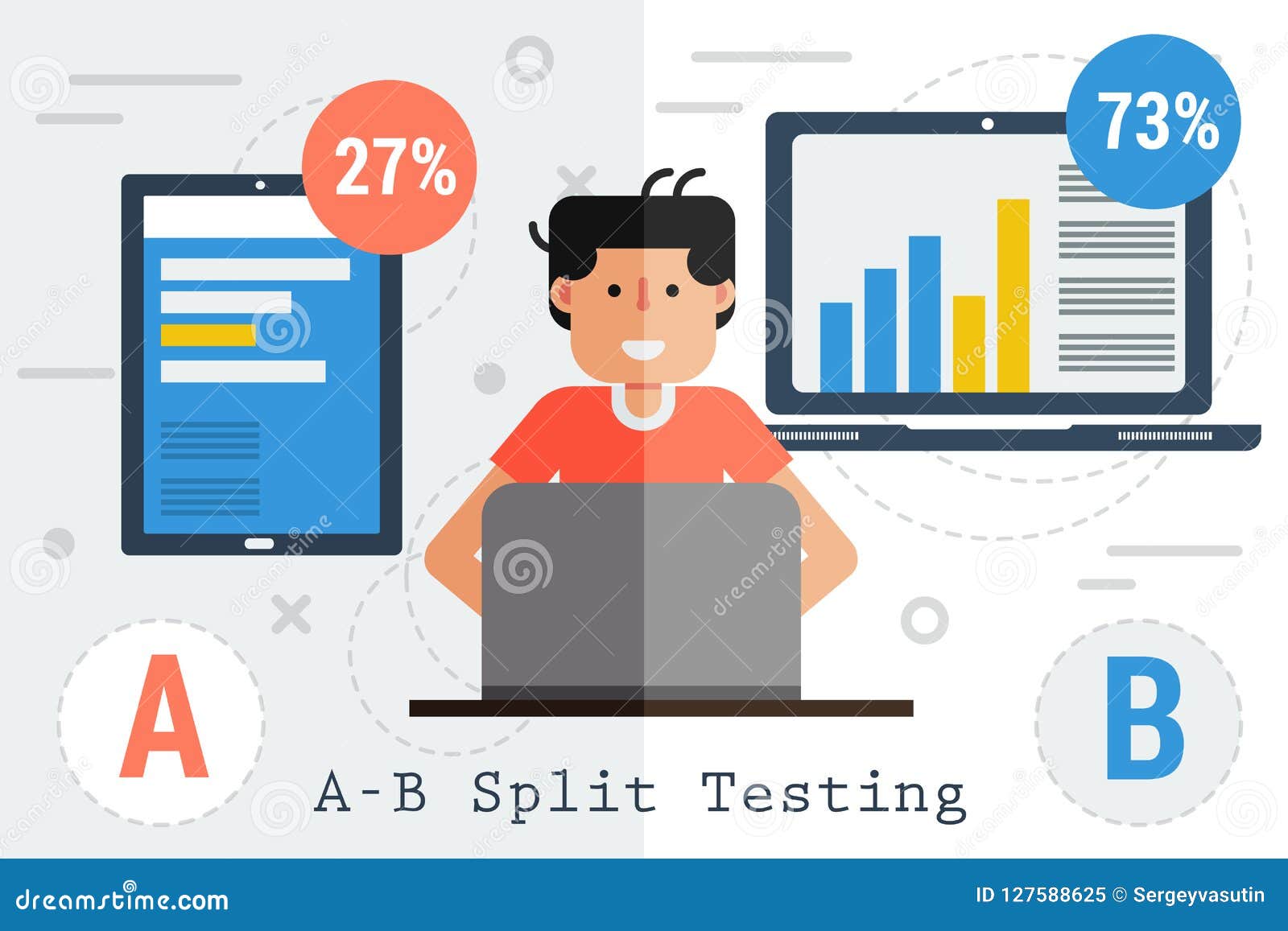 Vector a-B Split Testing - Tablet and Computer Stock Vector ...