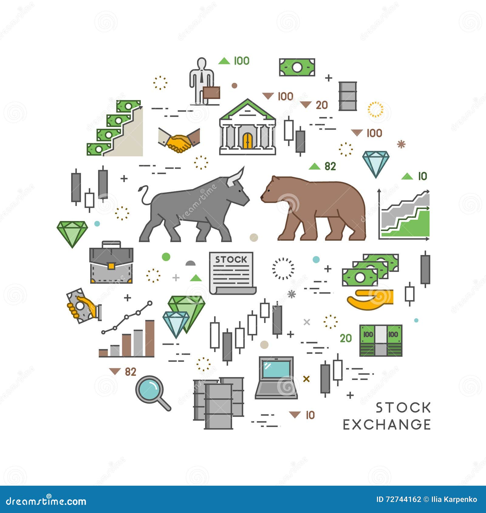 Vector Concept for Stock Exchange Stock Illustration - Illustration of ...