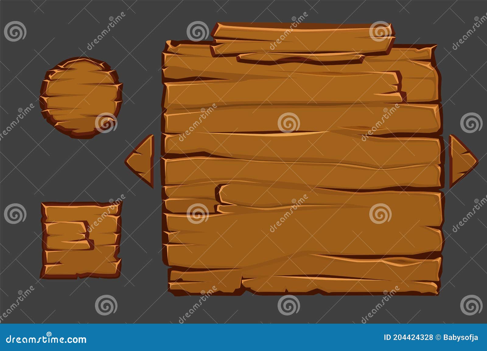 Vector Concept of Wooden User Interface for Game. Stock Vector ...