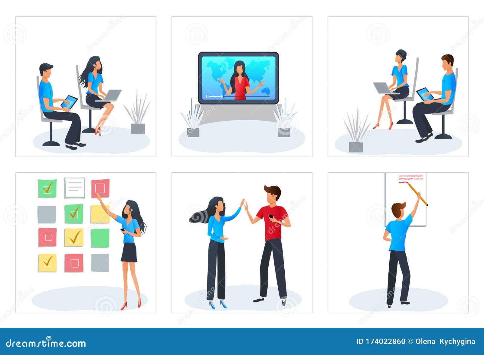 Vector Concept of Workshop Business Training. Online Education, Courses ...