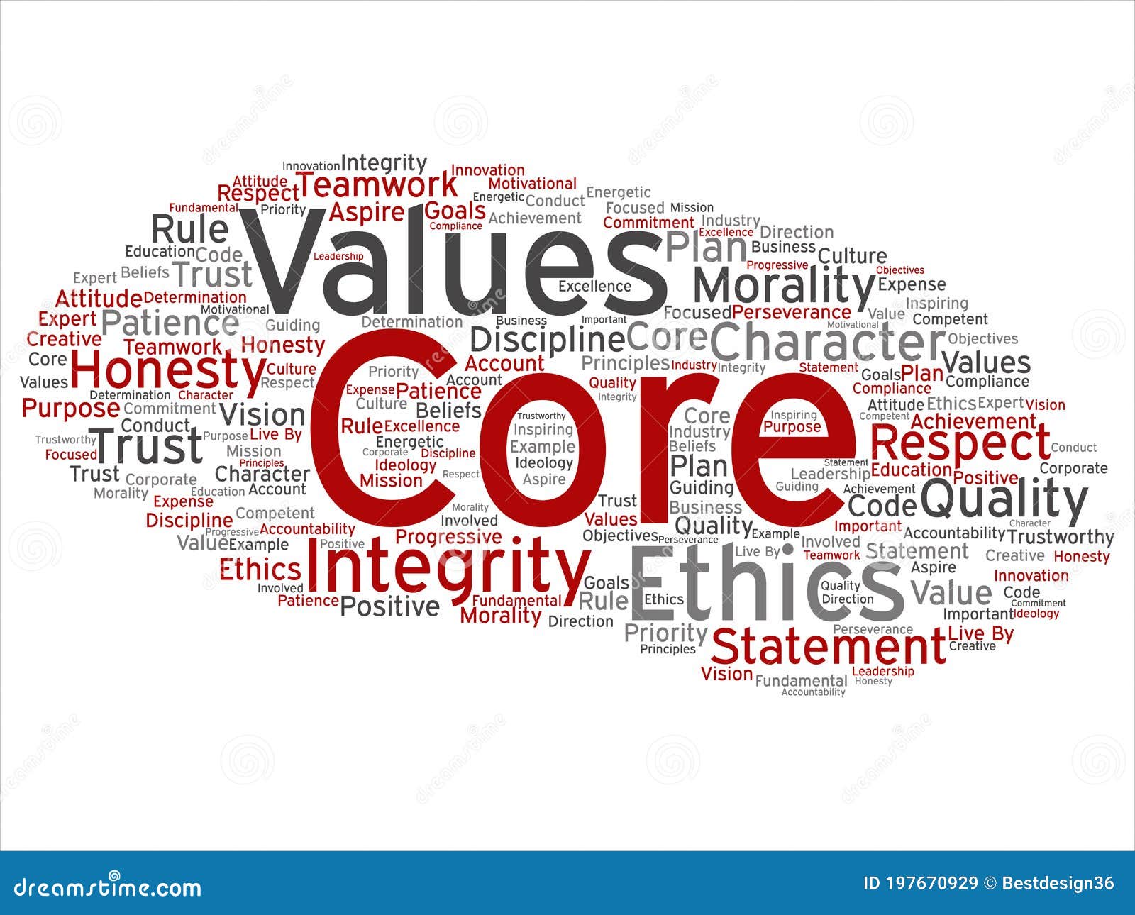 Vector Conceptual Core Values Integrity Ethics Abstract Concept Word ...