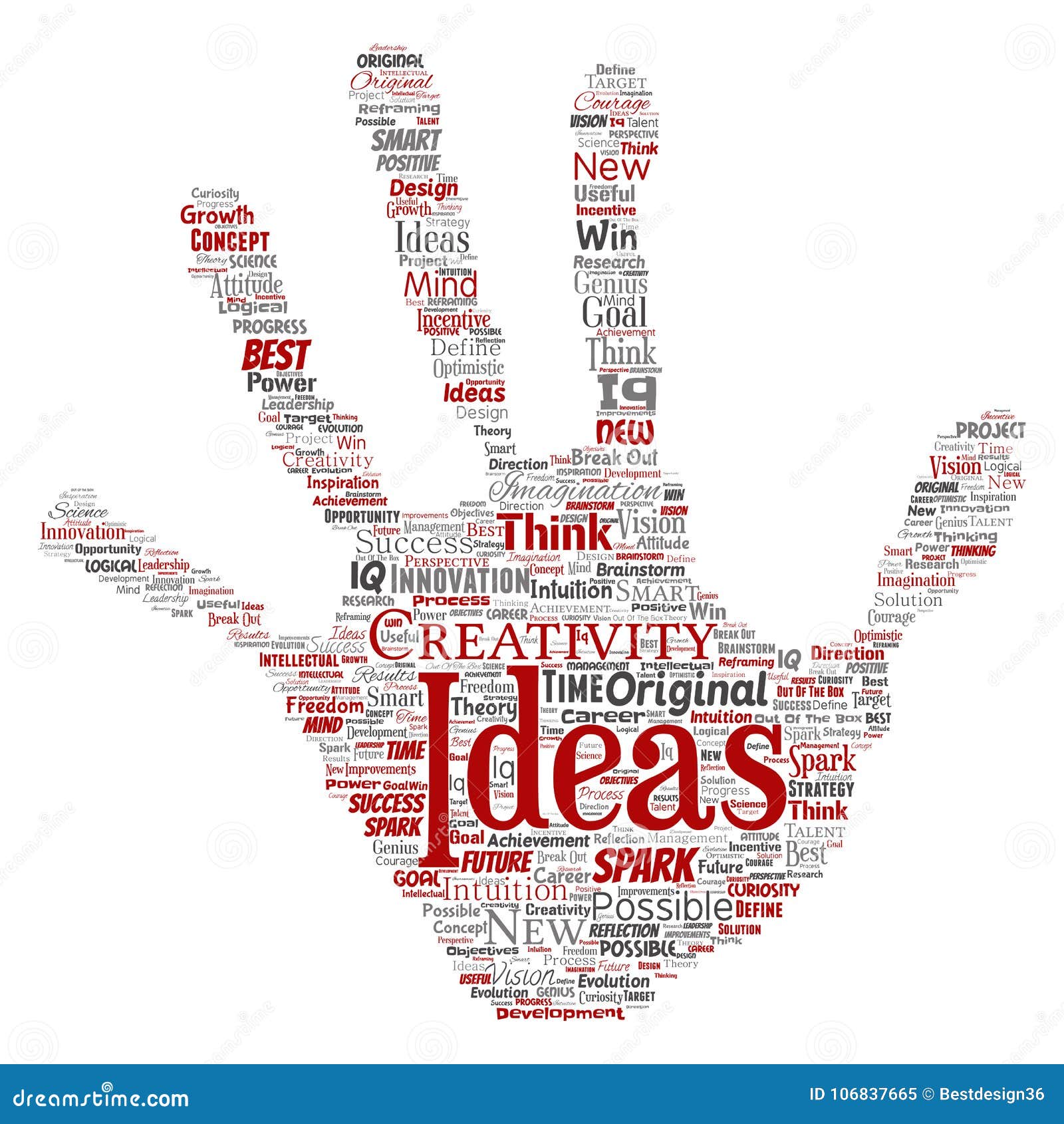 Vector Creative Idea Brainstorming Human Hand Print Stock Vector ...