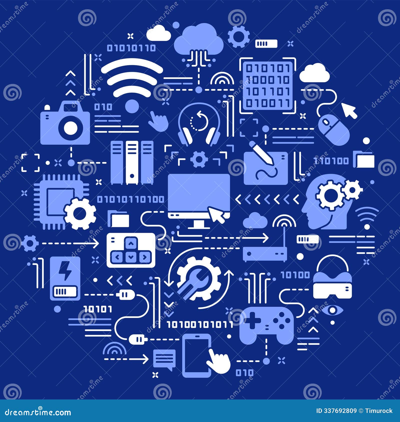 Vector Conceptual Illustration of Computer Technology Stock ...