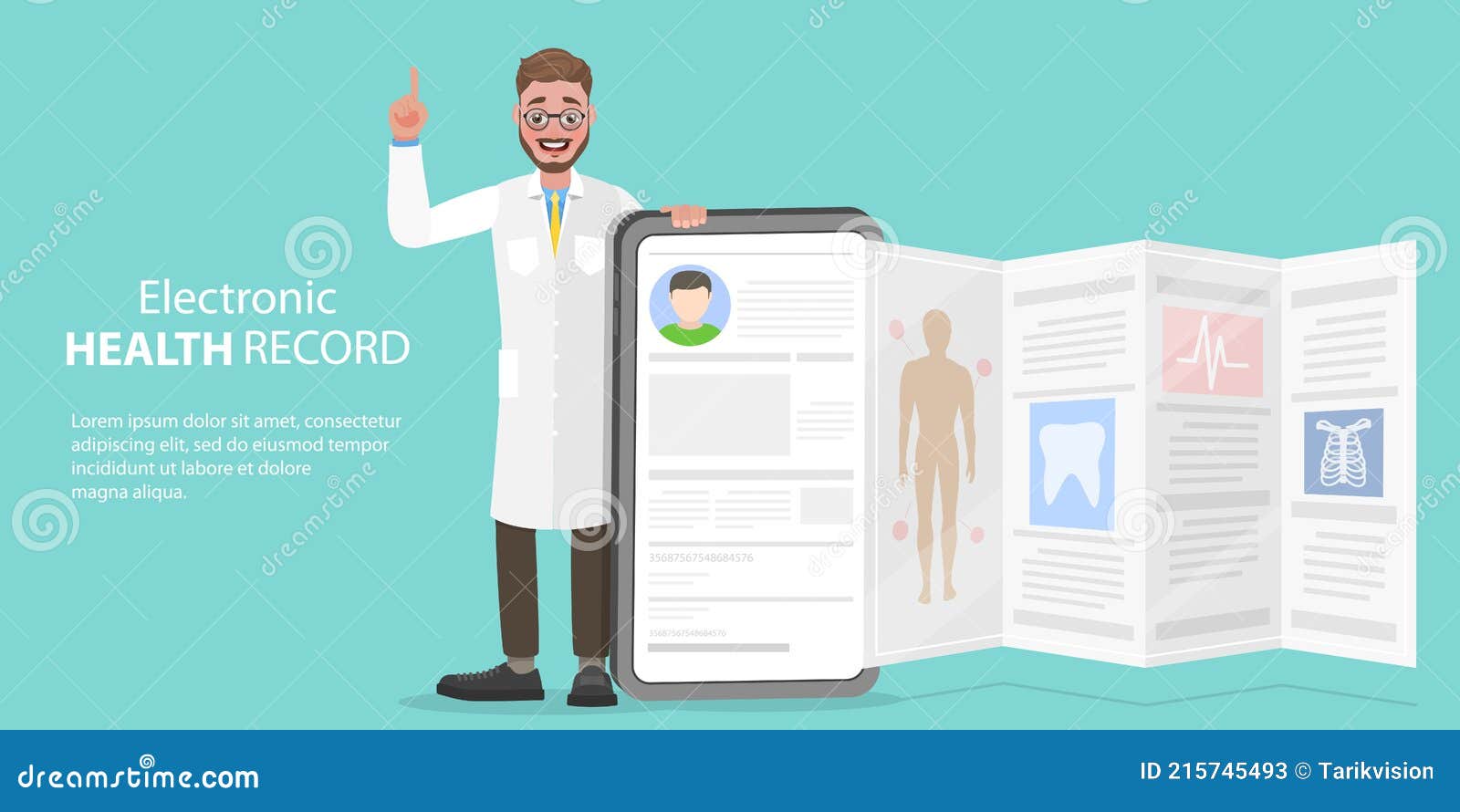 Vector Conceptual Illustration of EHR - Electronic Health Record. Stock ...