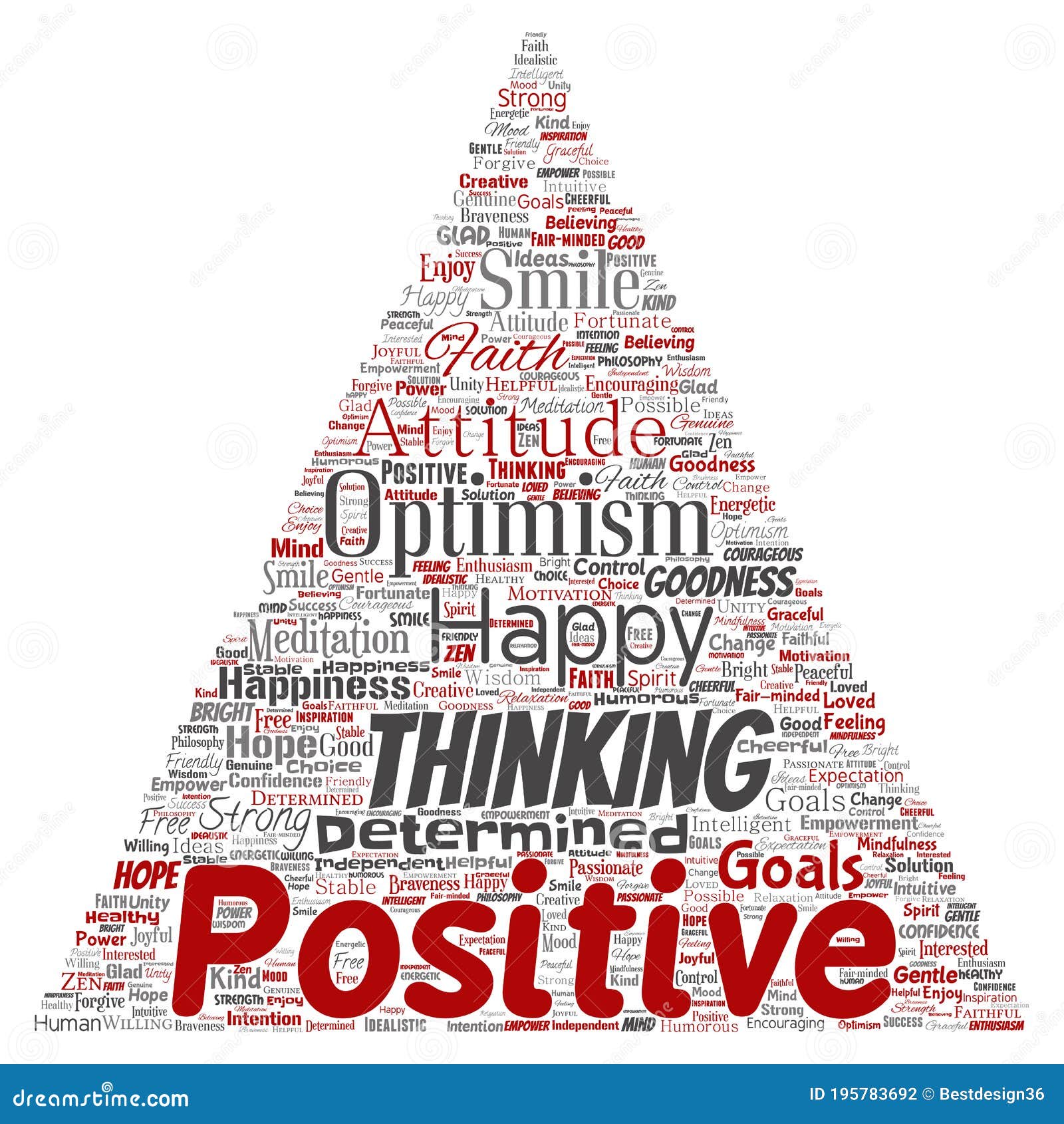 Vector Conceptual Positive Thinking, Happy Strong Attitude Triangle ...
