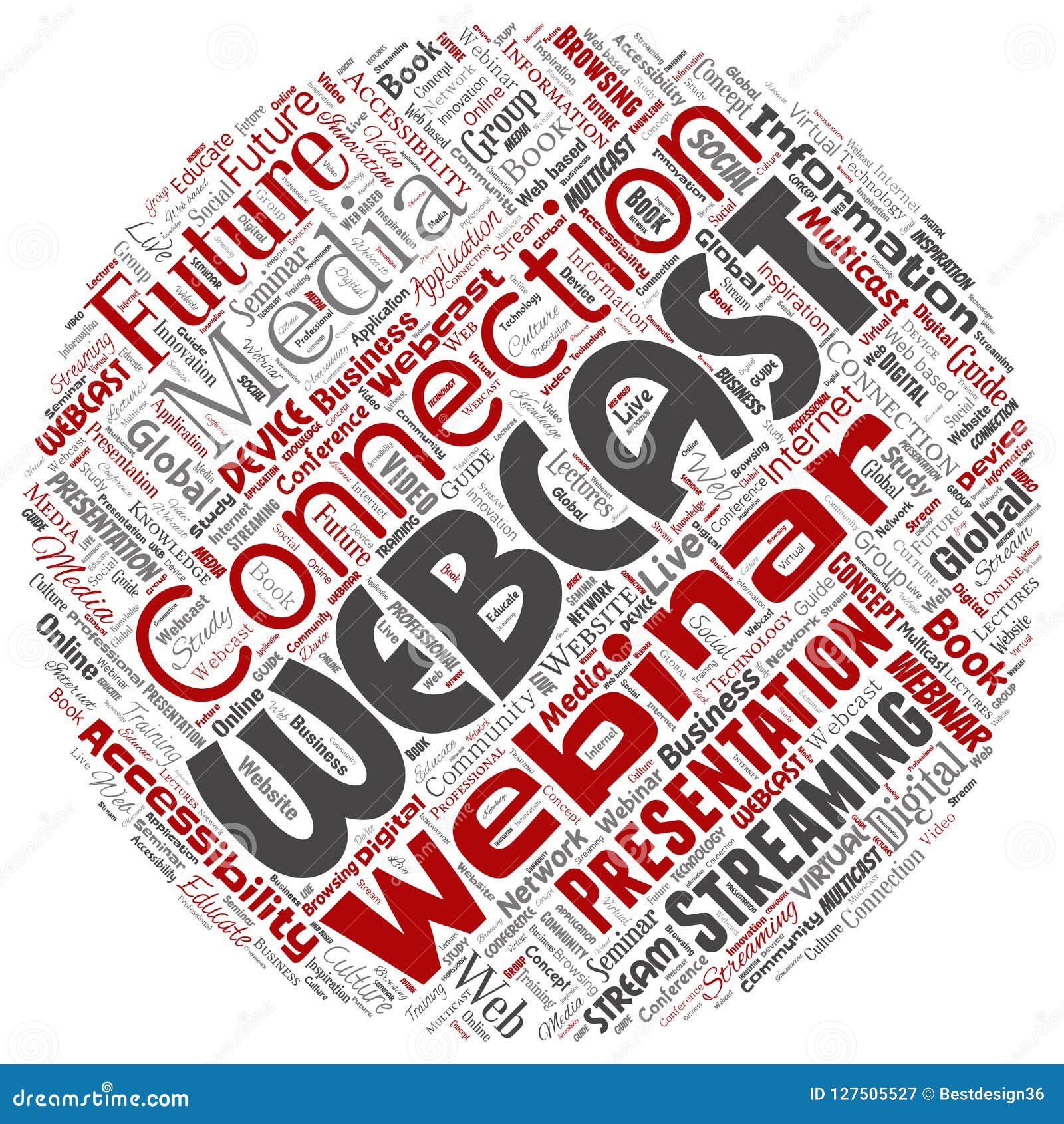 Vector Webcast Webinar Round Communication Word Cloud Stock Vector ...