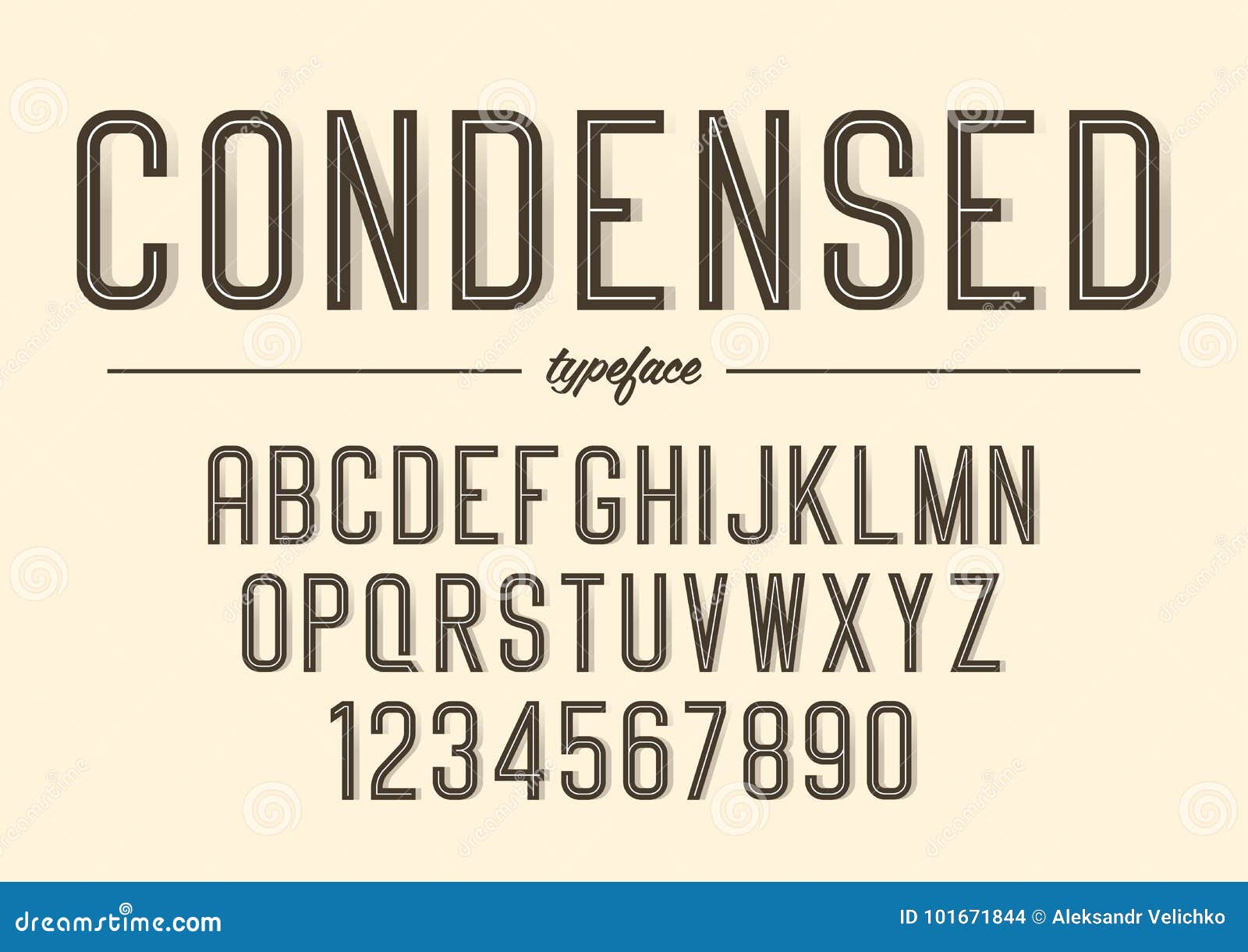 Vector Condensed Inline Font Design, Alphabet, Typeface, Typogra Stock ...