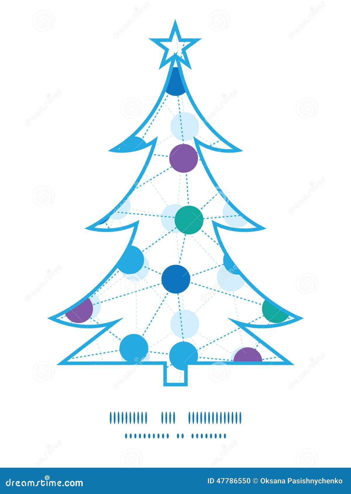 Vector Connected Dots Christmas Tree Silhouette Stock Vector ...