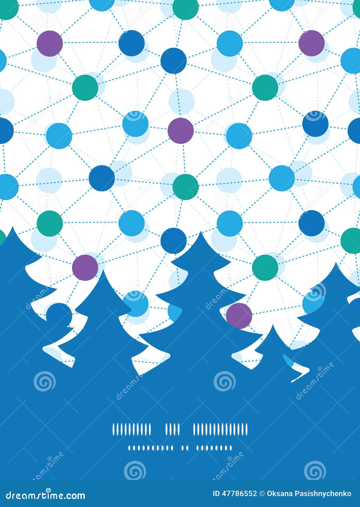 Vector Connected Dots Christmas Tree Silhouette Stock Vector ...