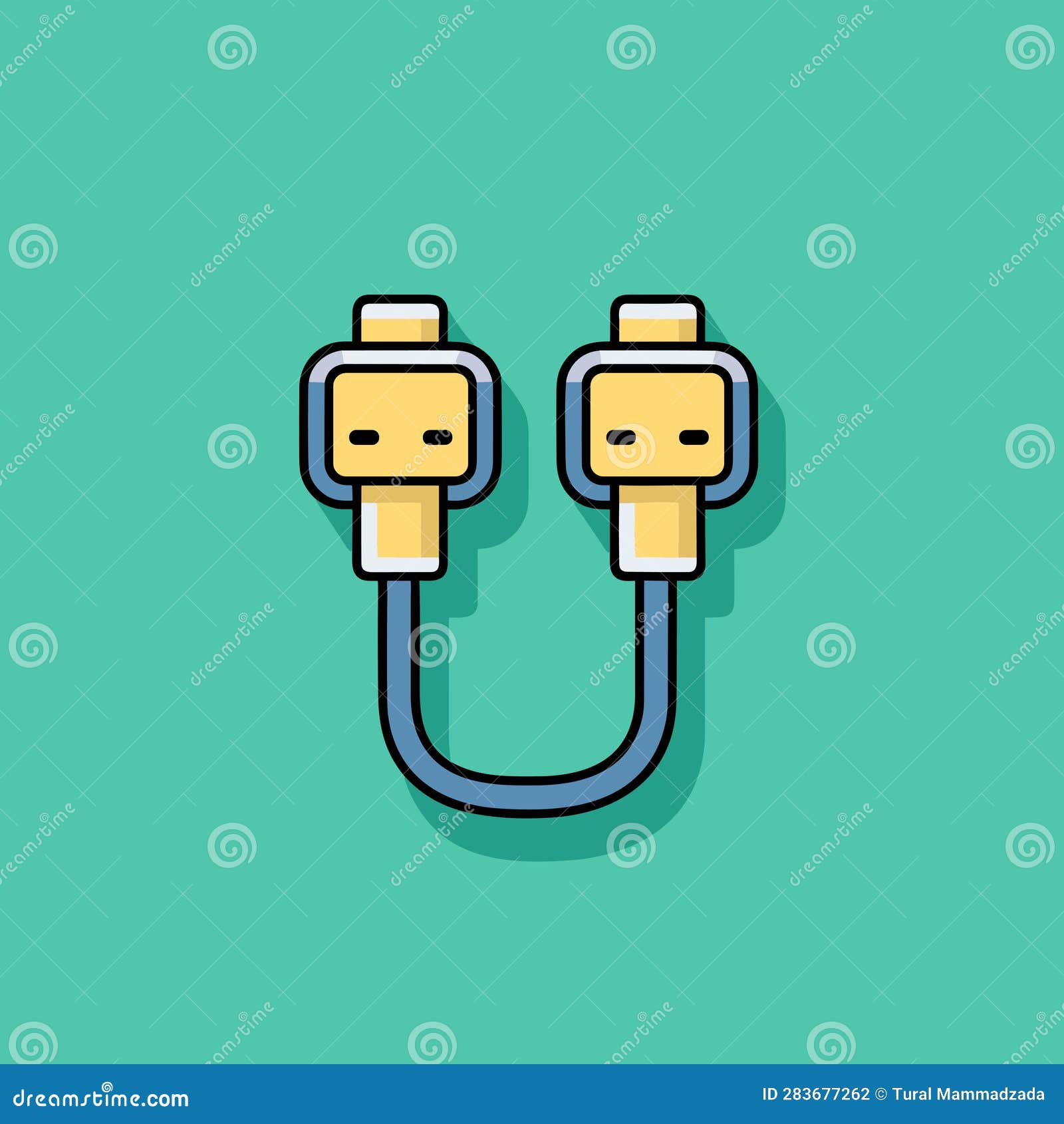 Vector of Connected Plugs in a Flat and Iconic Style Stock Illustration ...