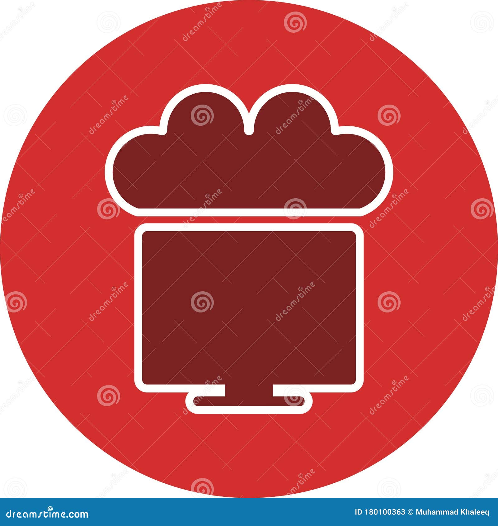Vector Connected To Cloud Icon for Personal and Commercial Use. Stock ...