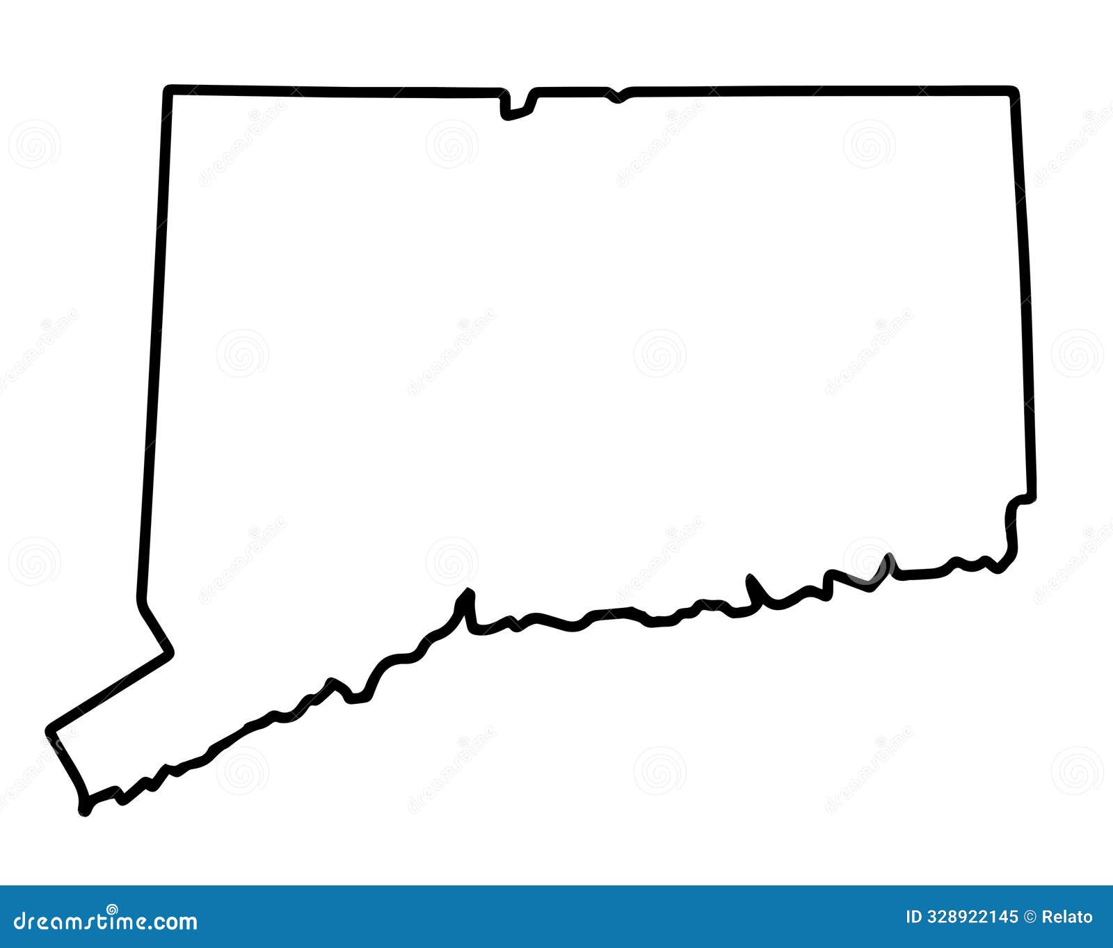 Vector Connecticut Outline, United States of America Map. Stock Vector ...