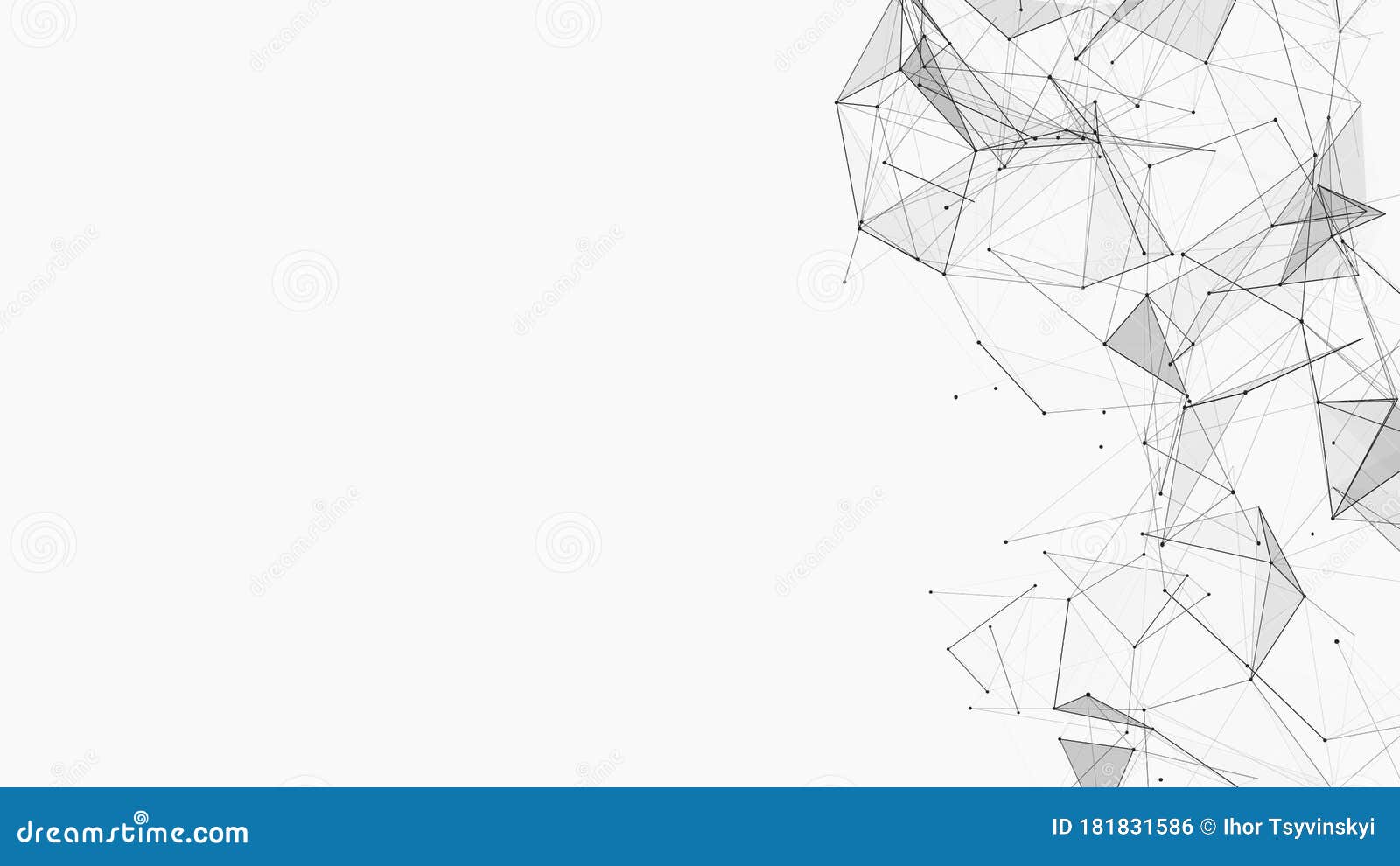 Vector Connecting Lines and Dots on White Background. Network ...