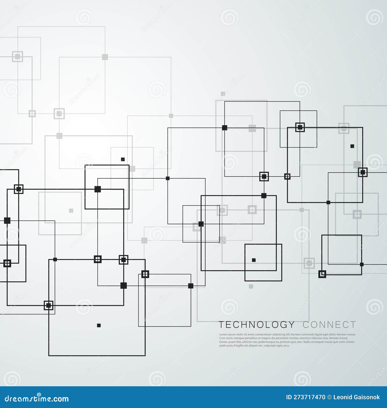 Vector Connections with Dots and Lines on Blue Background Stock Vector ...